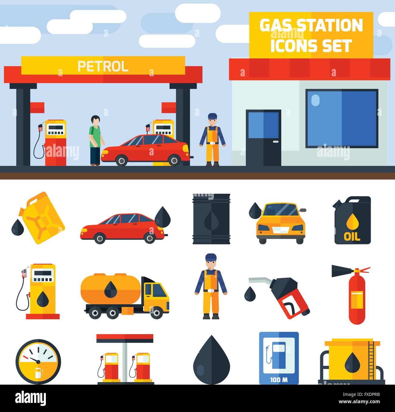 Gas petrol station icons collection banner Stock Vector Image & Art - Alamy
