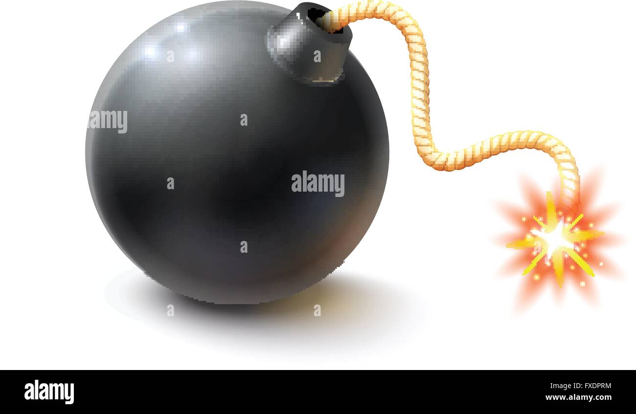 Realistic Bomb Illustration Stock Vector Image & Art - Alamy
