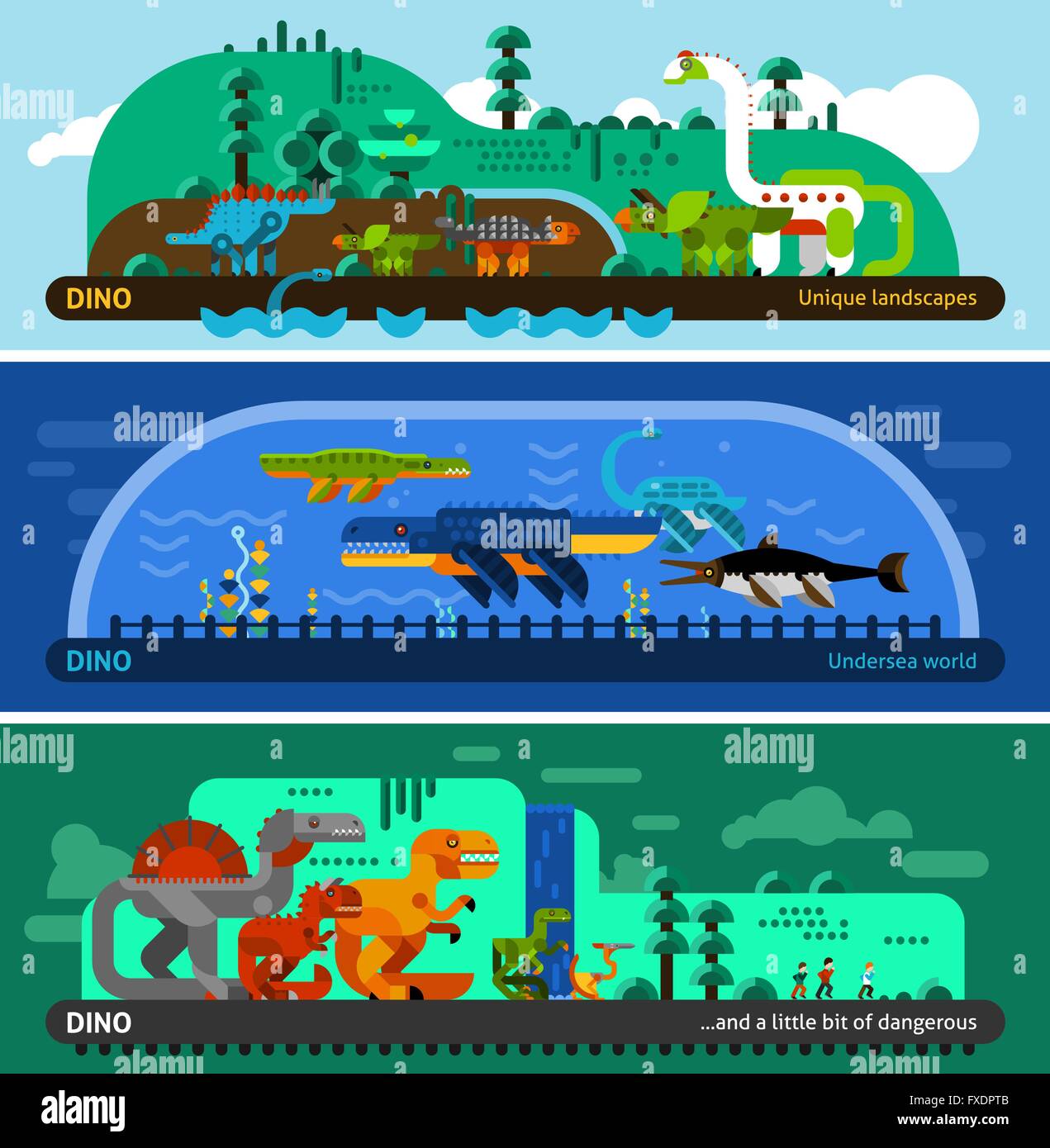 Dinosaur Banner Set Stock Vector Image & Art - Alamy