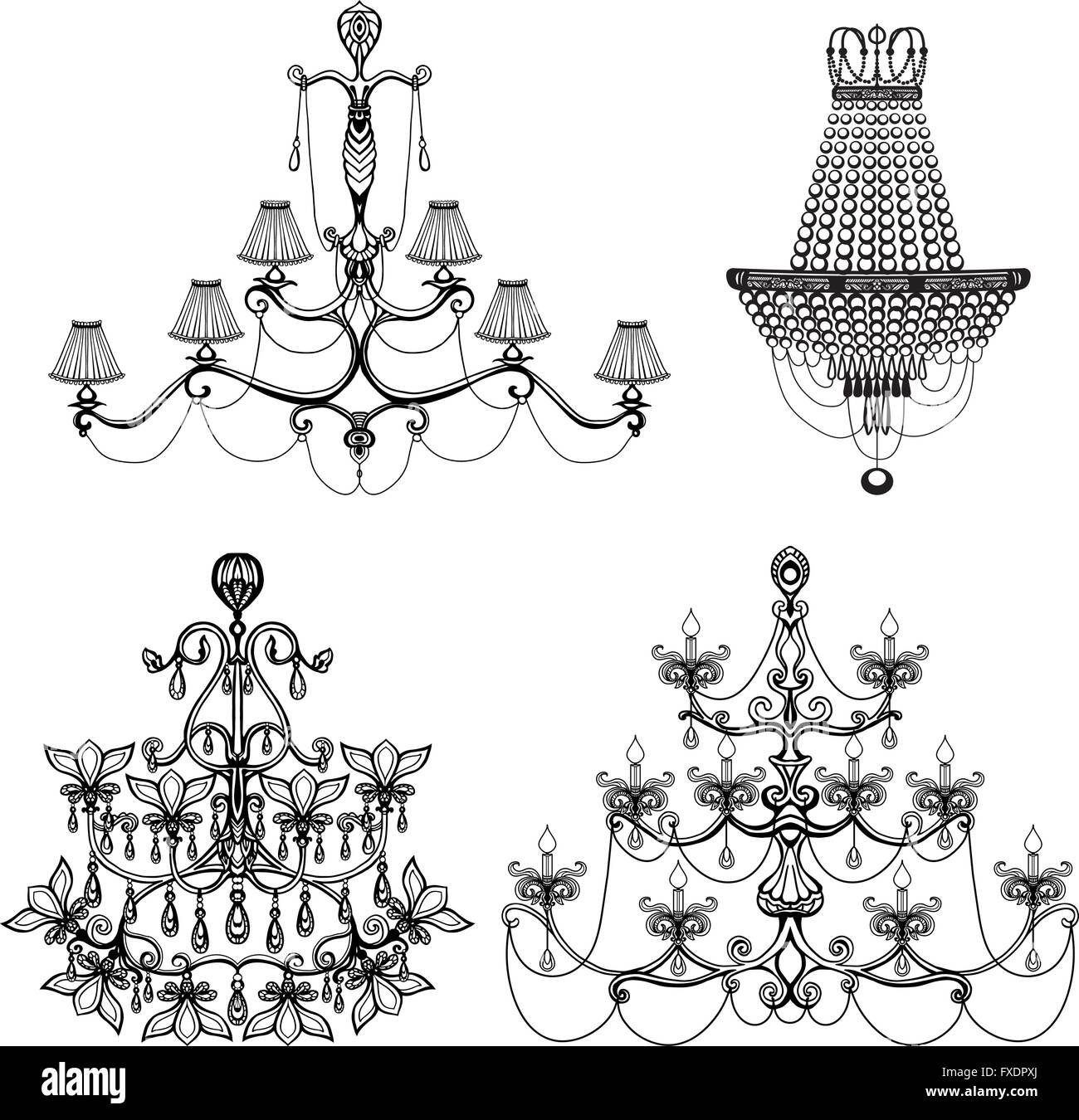 Chandelier light in interior Stock Vector Images - Alamy