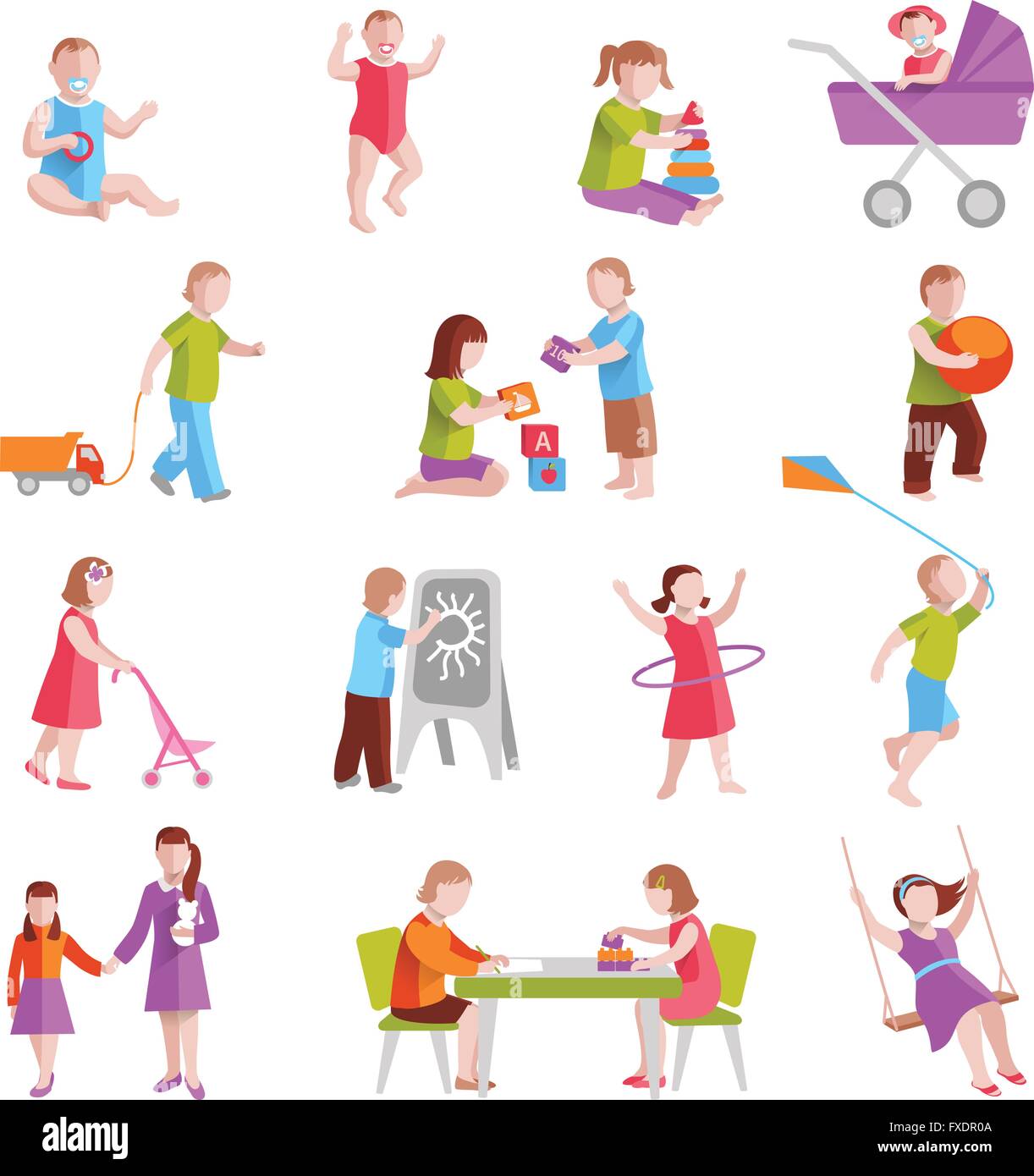 Children Characters Set Stock Vector Image & Art - Alamy