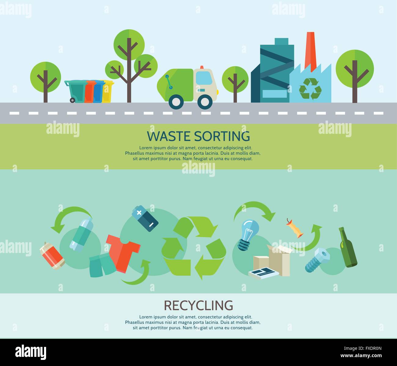 Waste Sorting Banners Set Stock Vector Image & Art - Alamy
