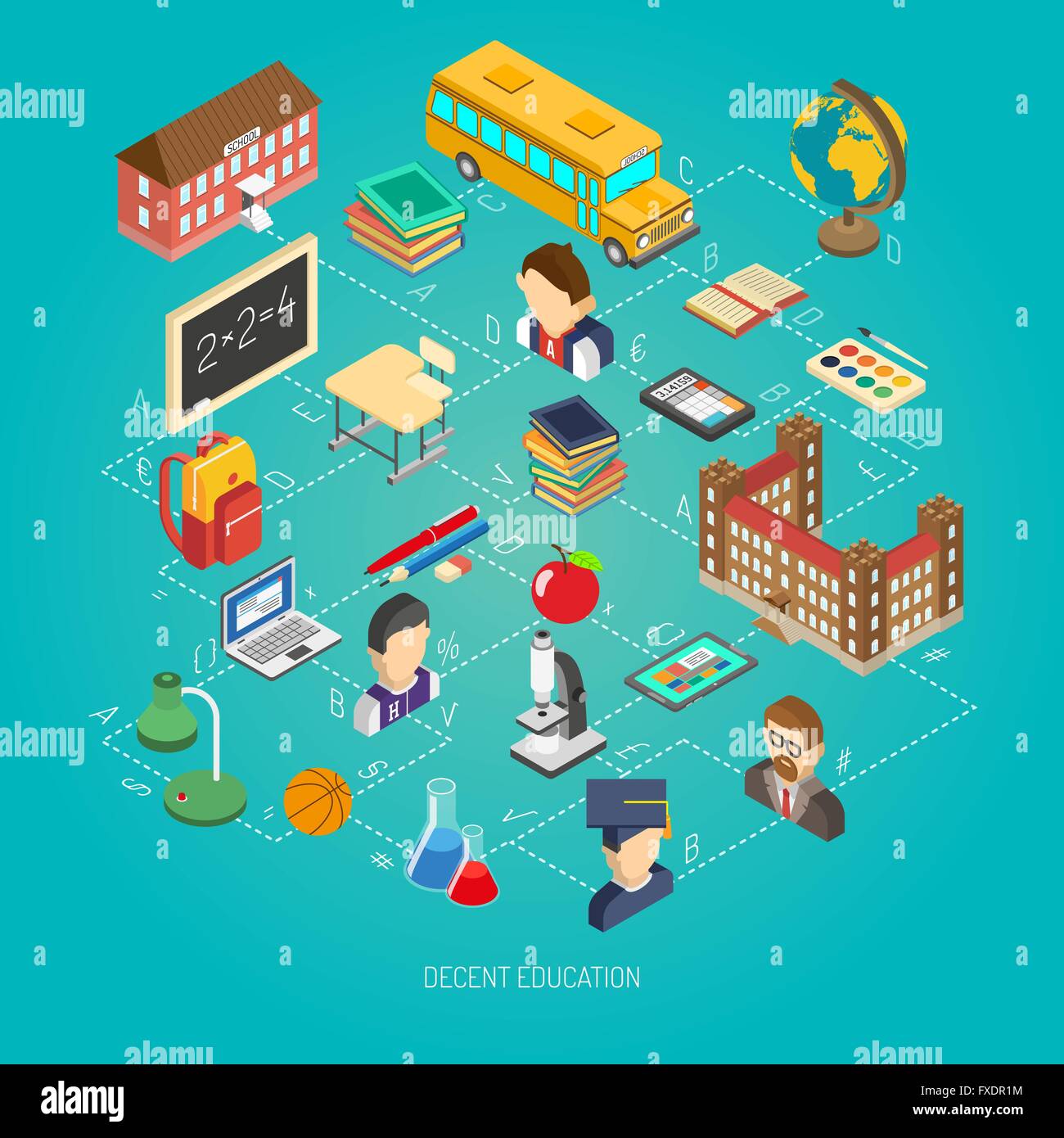 School isometric concept poster Stock Vector Image & Art - Alamy