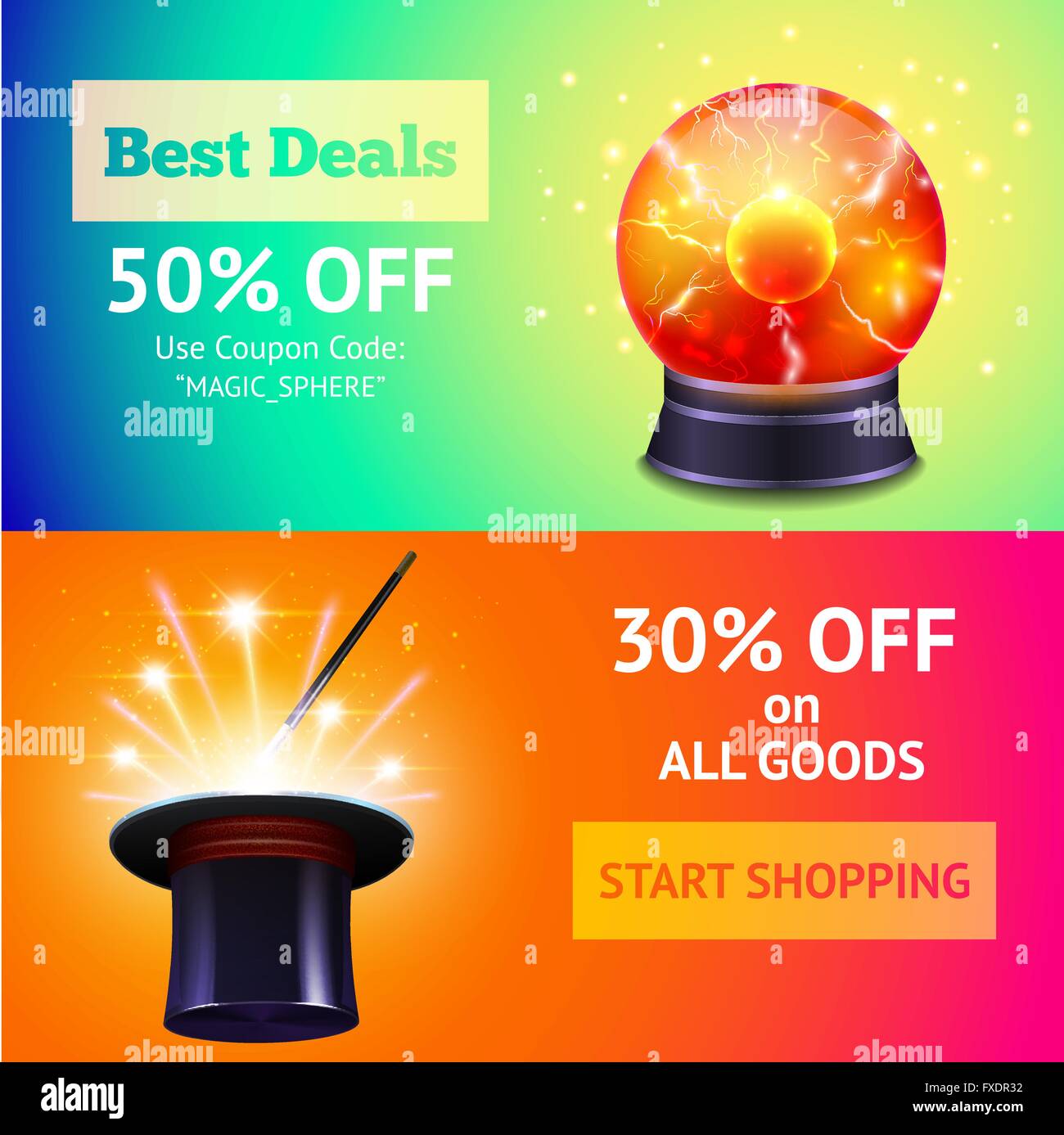 Magic Banners Set Stock Vector Image & Art - Alamy