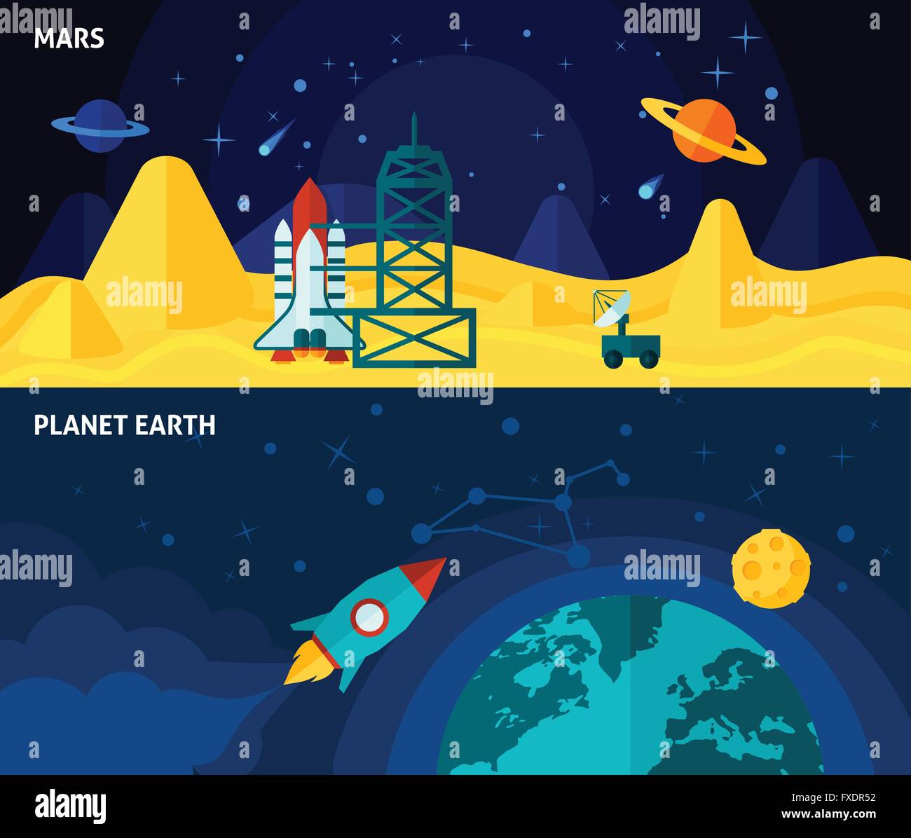 Space Banner Set Stock Vector Image & Art - Alamy