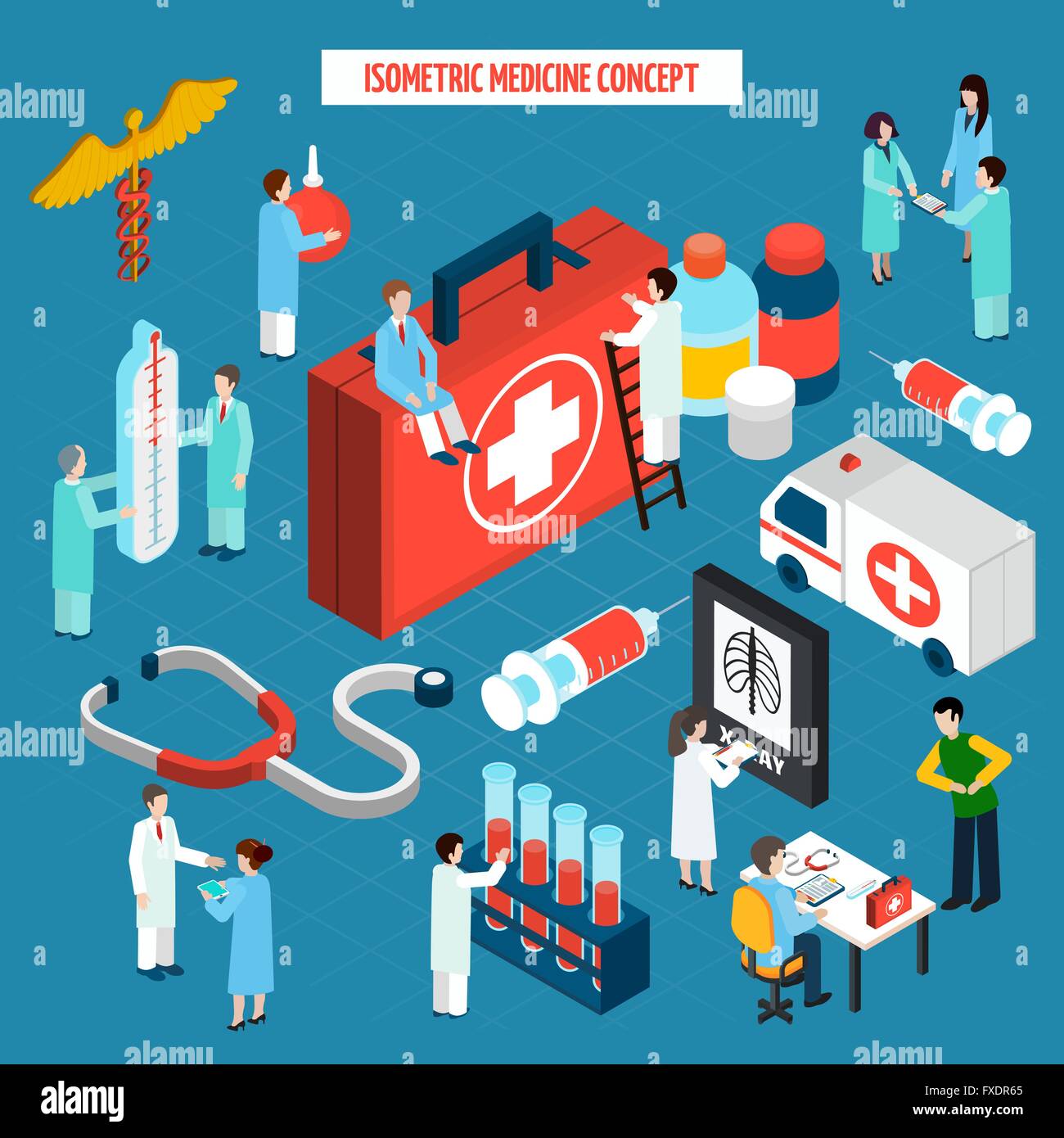 Medicine healthcare concept isometric composition banner Stock Vector ...