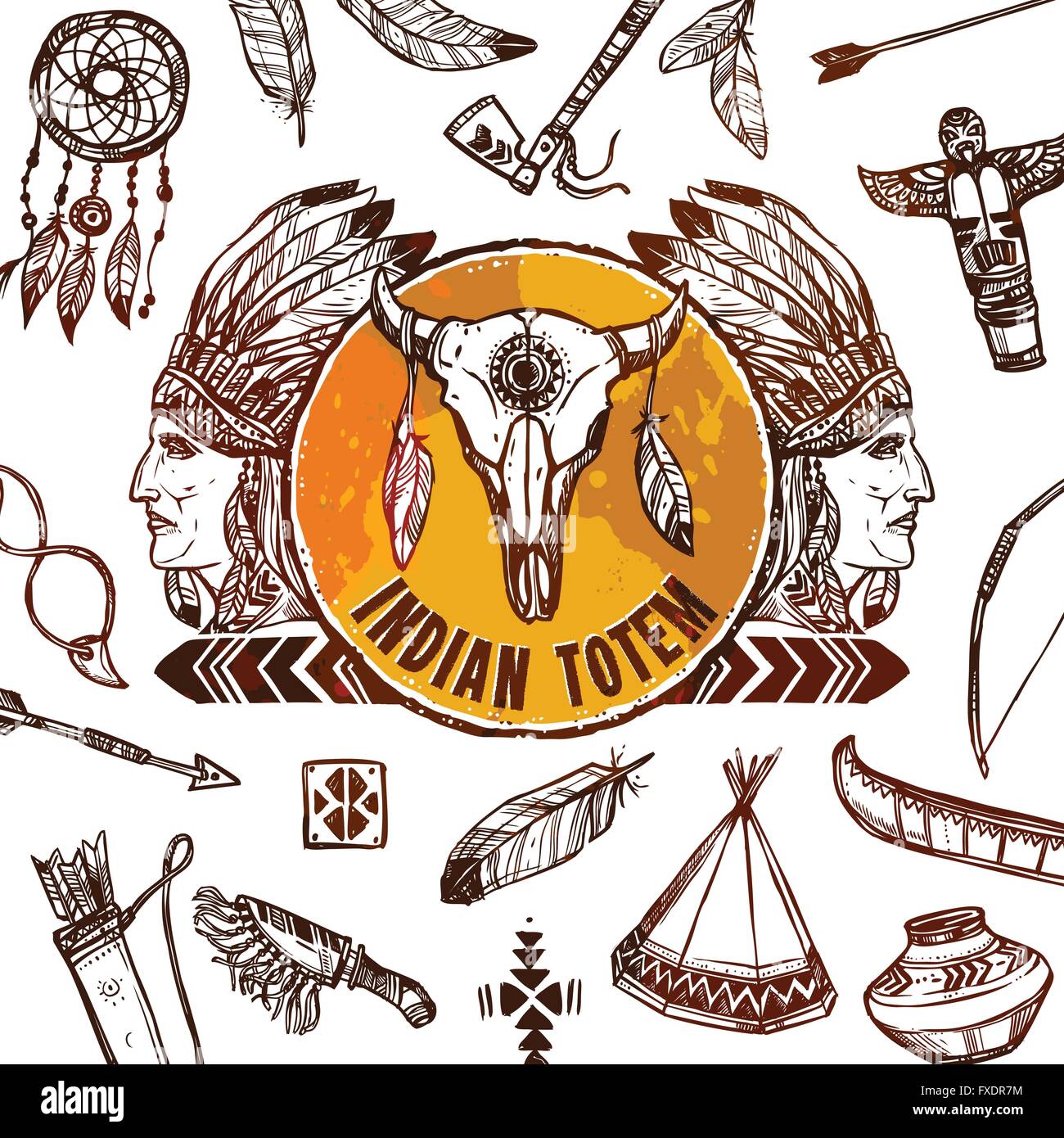 Native Americans Background Stock Vector Image & Art - Alamy