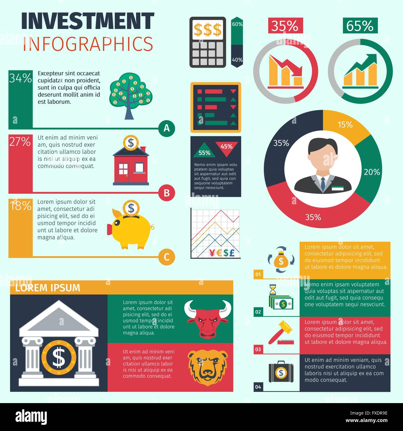 Investment Infographics Set Stock Vector Image & Art - Alamy