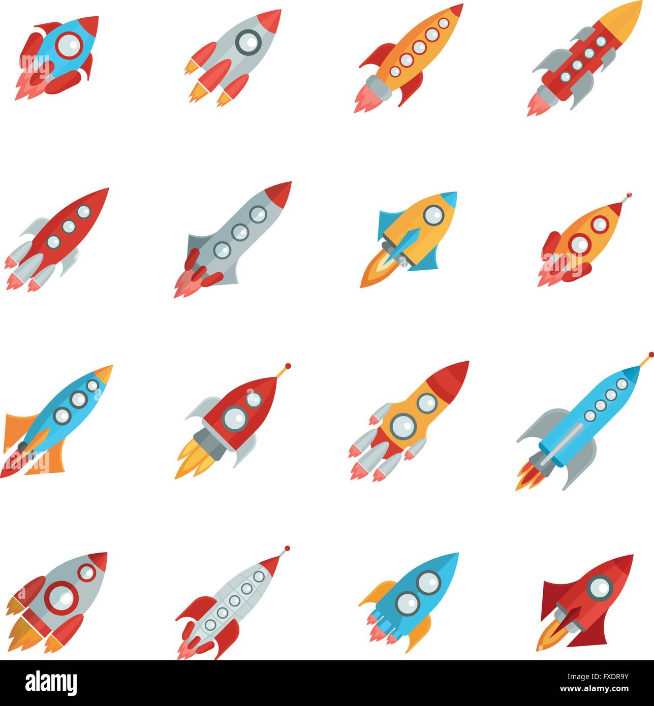 Rocket Icons Set Stock Vector Image & Art - Alamy