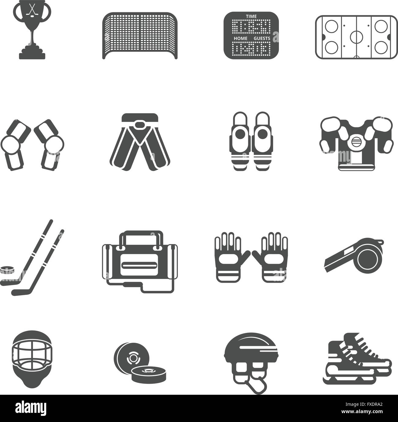 Ice Hockey Icons Set Stock Vector Image & Art - Alamy