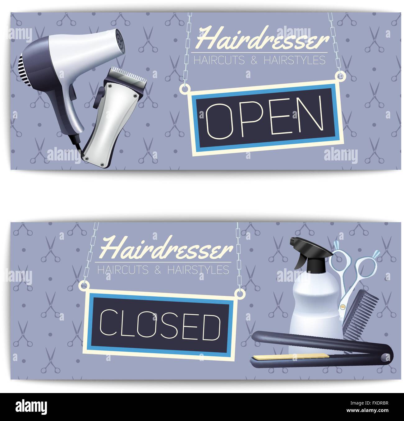 Hairdresser Color Banner Set Stock Vector Image & Art - Alamy