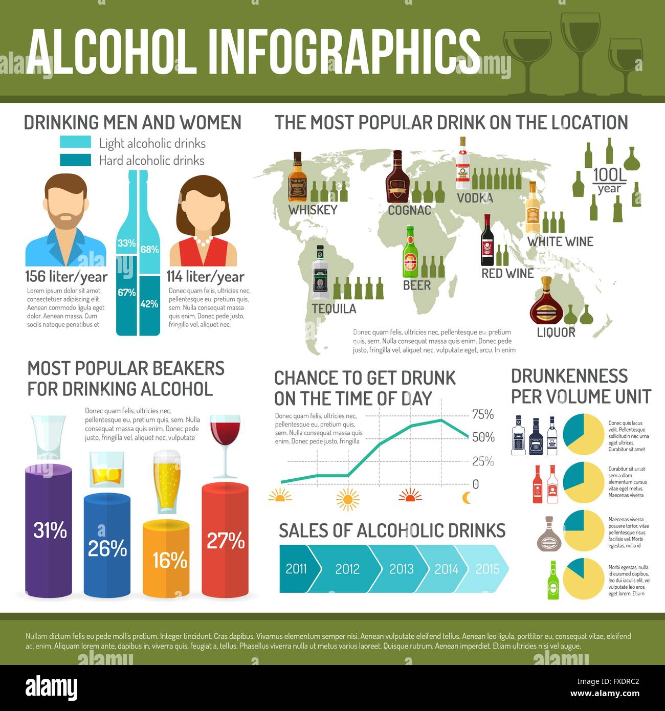 Alcohol Infographics Set Stock Vector Image & Art - Alamy