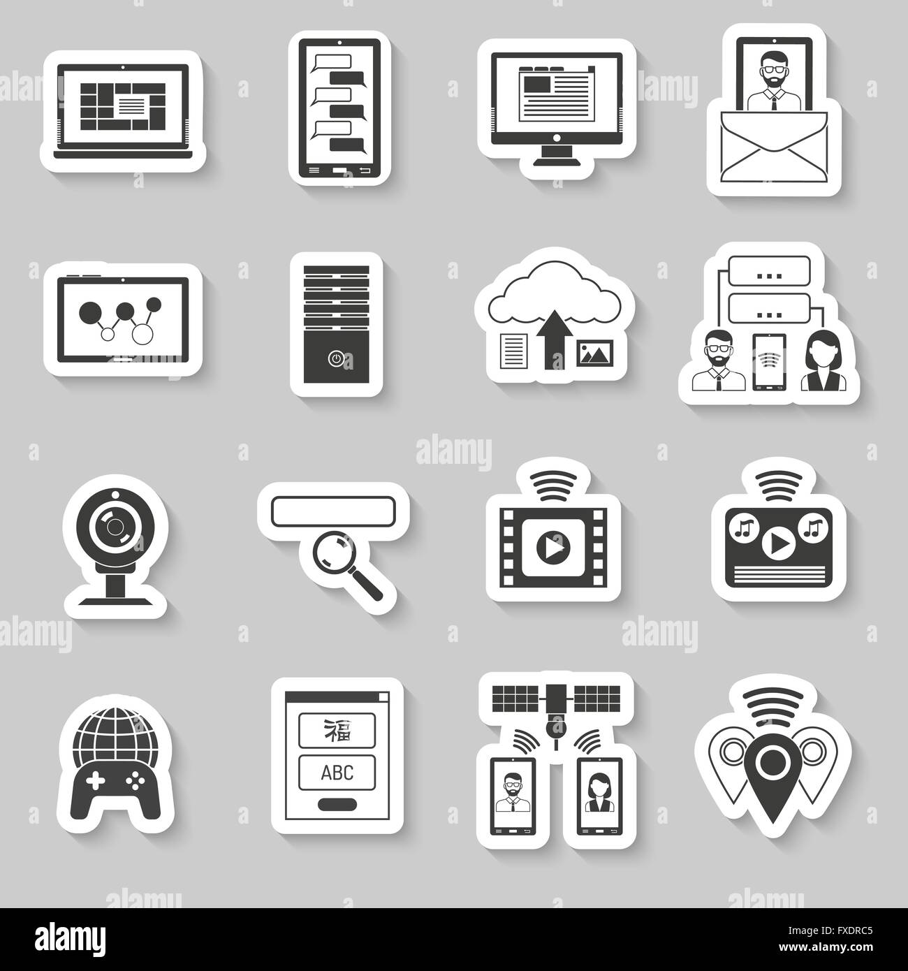 It Stickers Set Stock Vector Image & Art - Alamy