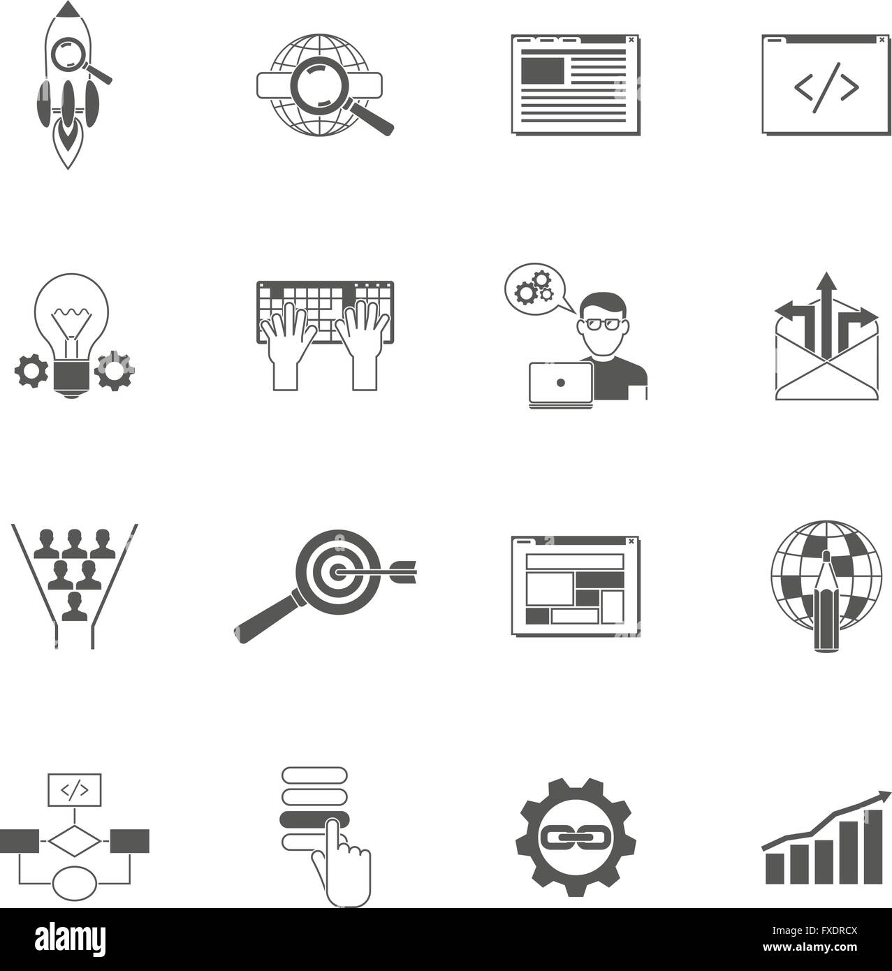 Web Icons Black Set Stock Vector Image & Art - Alamy