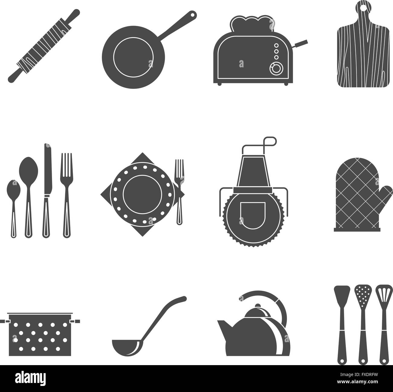 Commercial kitchen utensils Stock Vector Images - Alamy