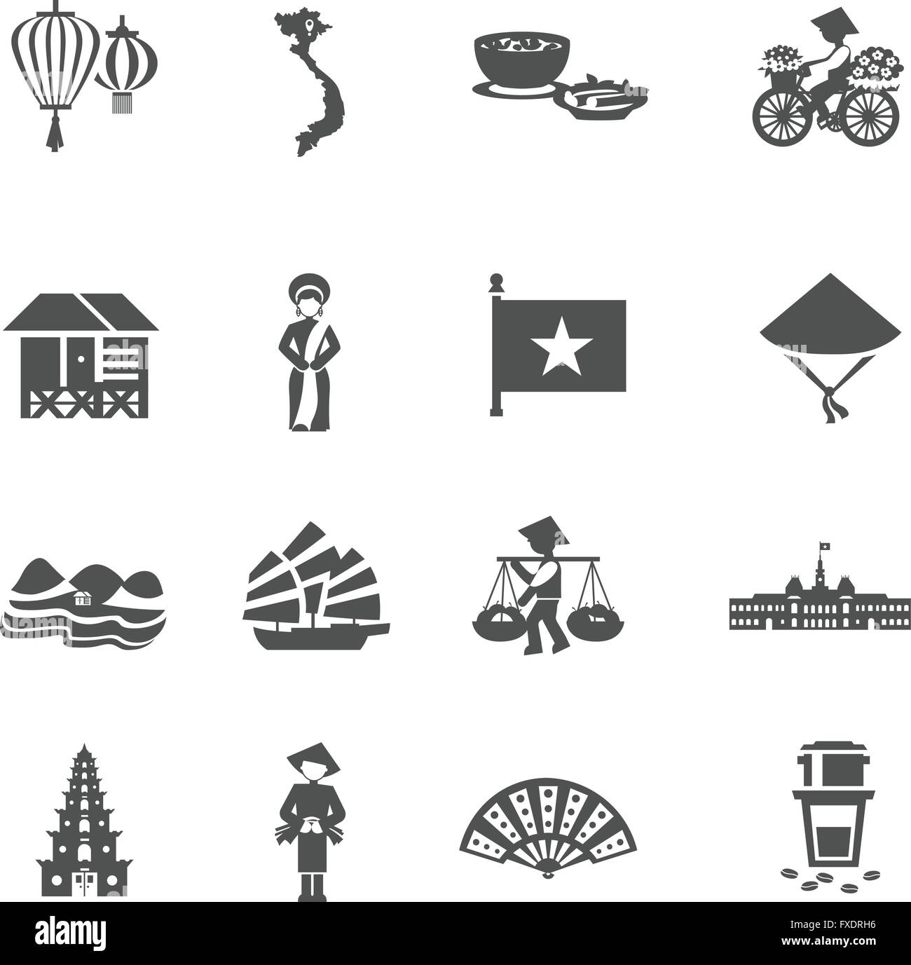 Vietnamese Black White Icons Set Stock Vector Image & Art - Alamy