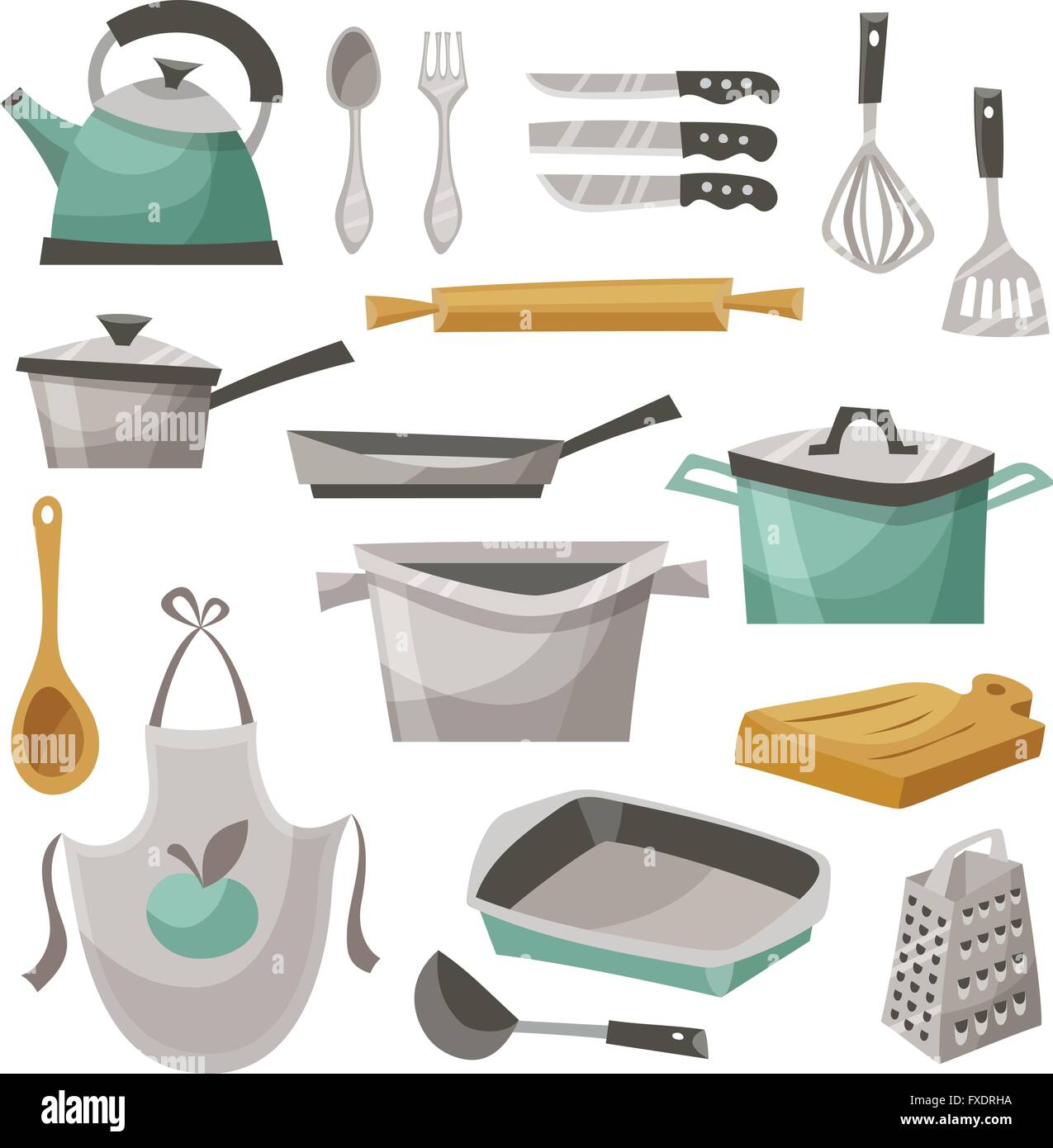 Kitchen Stuff Icons Set Stock Vector Image & Art - Alamy
