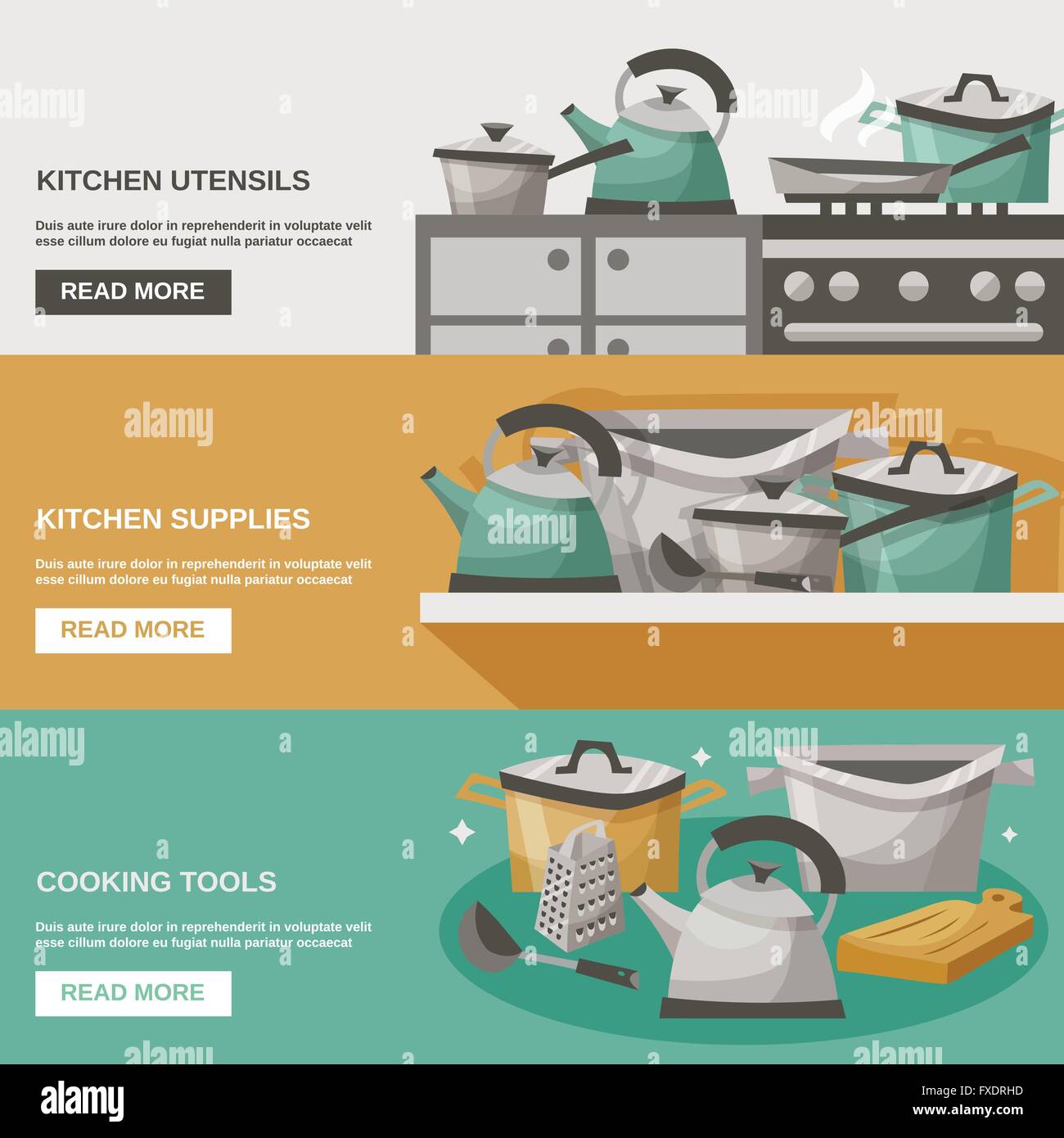 Kitchen Tools Banners Set Stock Vector Image & Art - Alamy