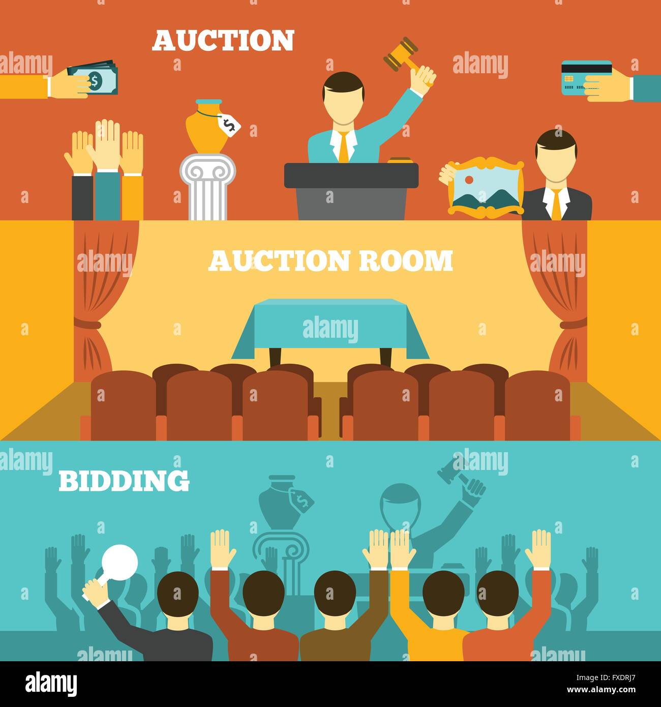 Auction Banners Set Stock Vector Image & Art - Alamy