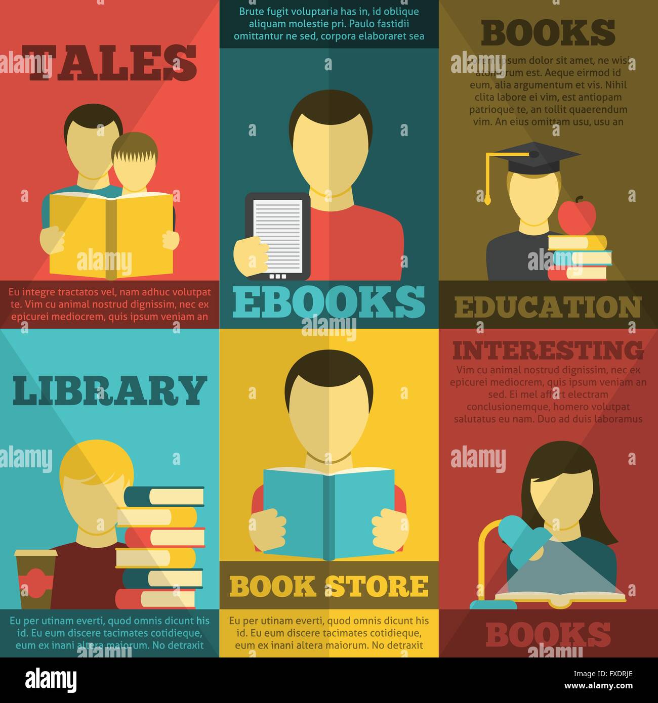 Reading Poster Set Stock Vector Image & Art - Alamy