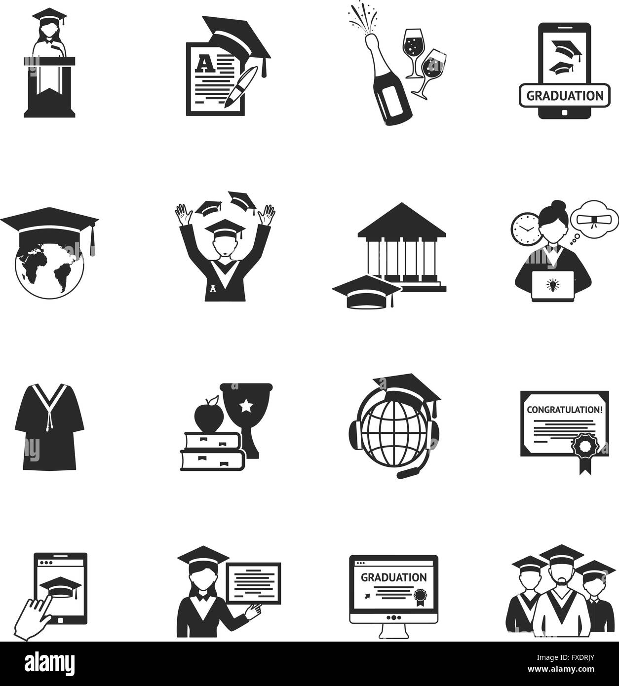 University students at graduation ceremony Black and White Stock Photos ...