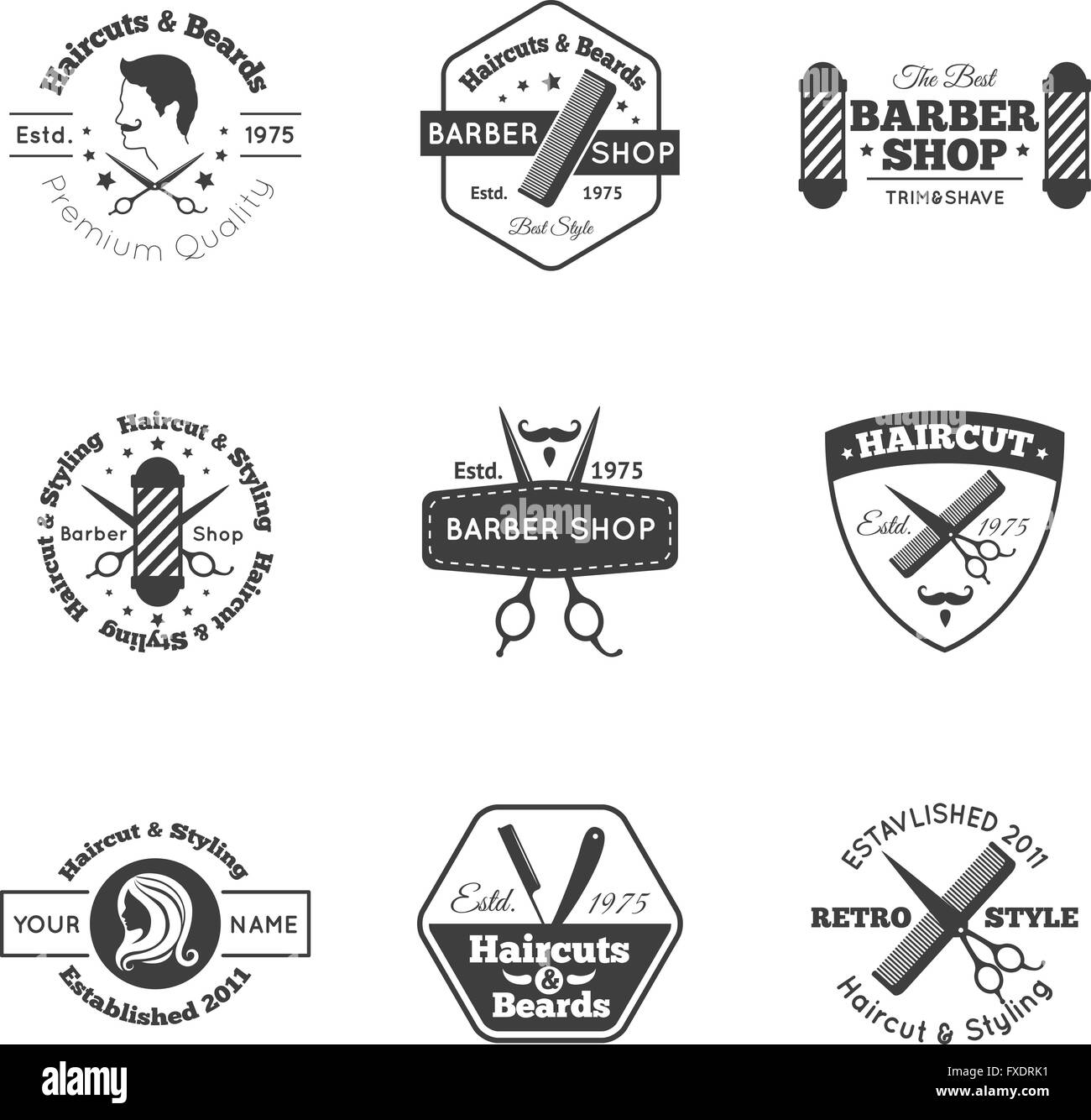 Hairdresser advertisement Black and White Stock Photos & Images - Alamy