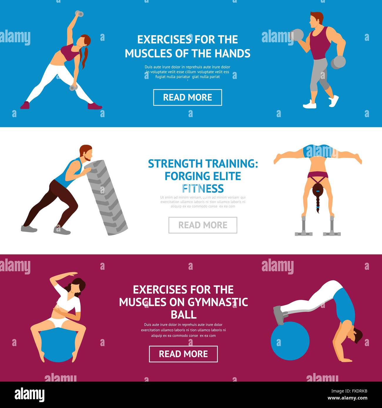 Workout Banner Set Stock Vector Image & Art - Alamy