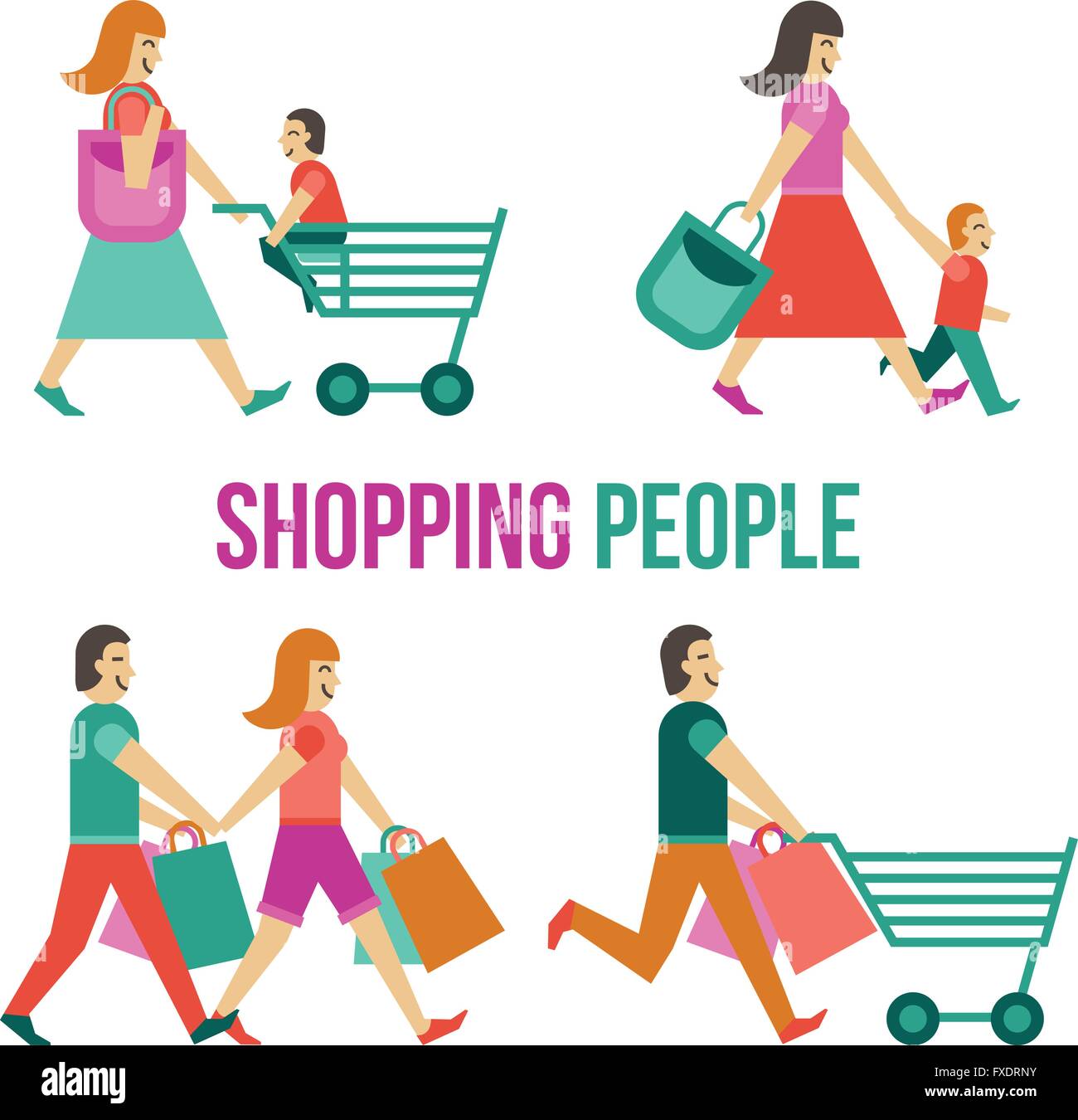 Shopping People Set Stock Vector Image & Art - Alamy