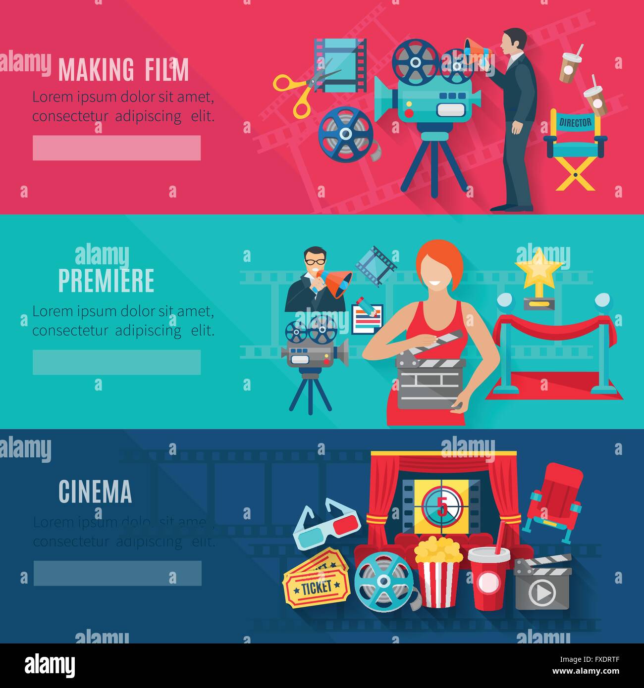 Filmmaking Banners Set Stock Vector Image & Art - Alamy