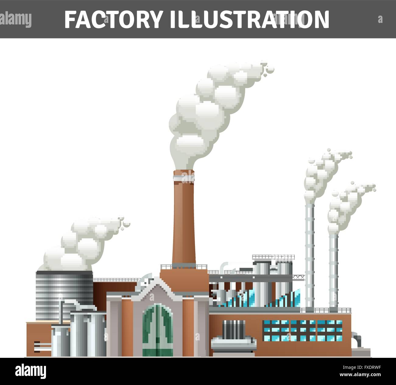 Realistic Factory Illustration Stock Vector Image & Art - Alamy