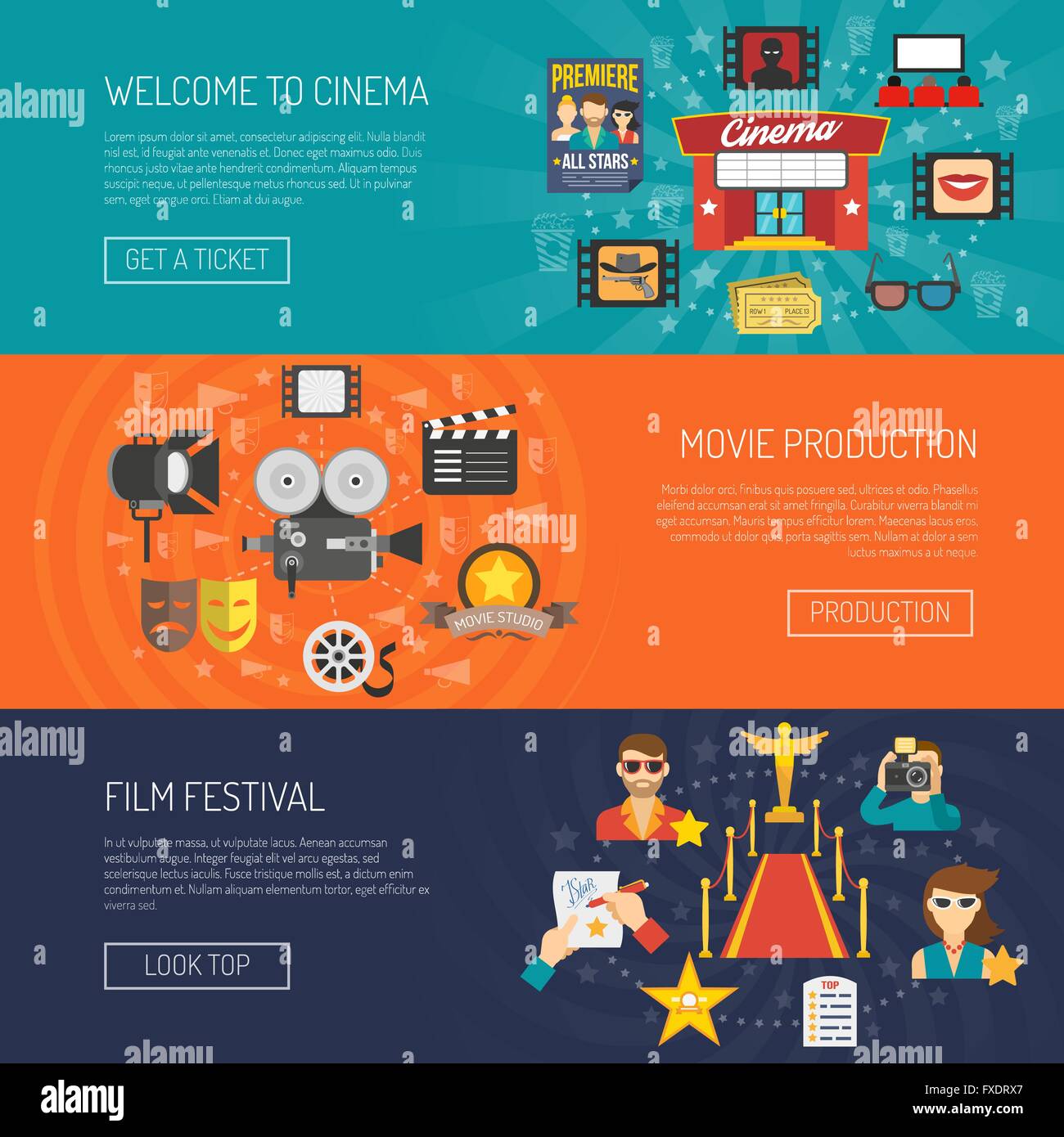 Movie Banner Horizontal Stock Vector Image & Art - Alamy