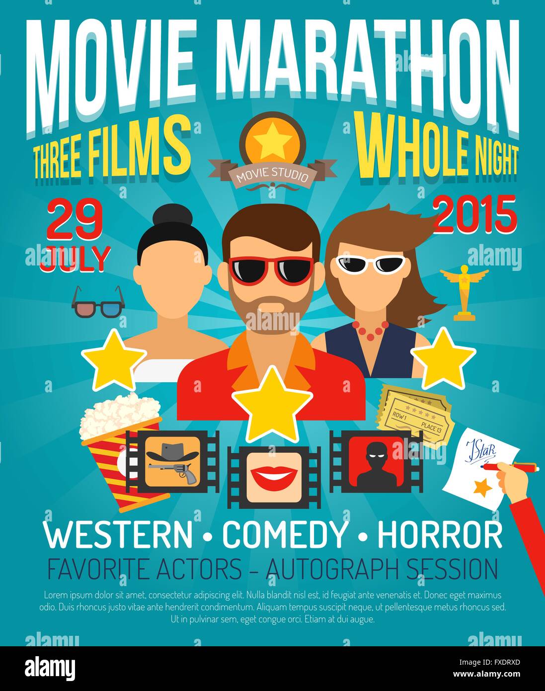 Movie Promo Poster Stock Vector Image & Art - Alamy