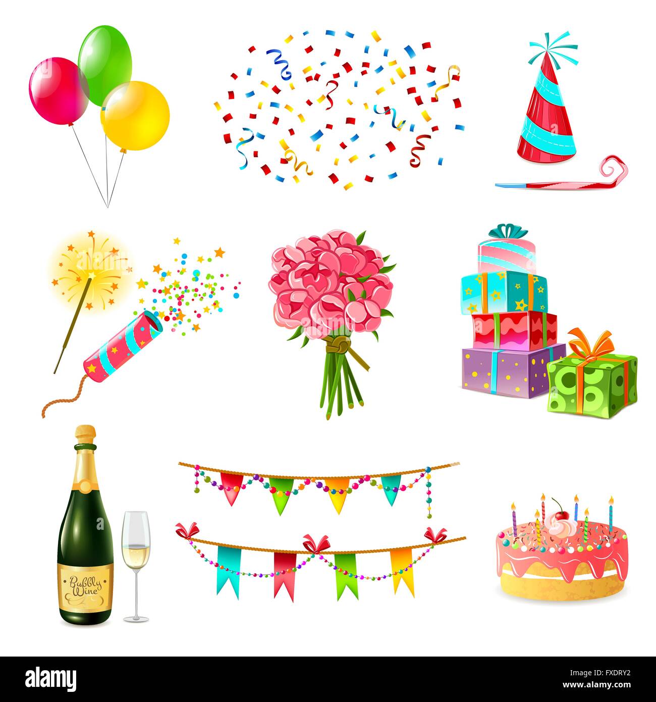 Celebration Icons Set Stock Vector Image & Art - Alamy