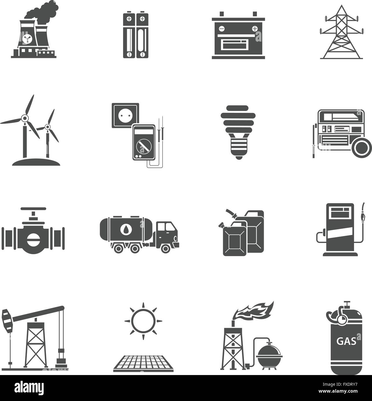 Wind energy plant in black Stock Vector Images - Alamy