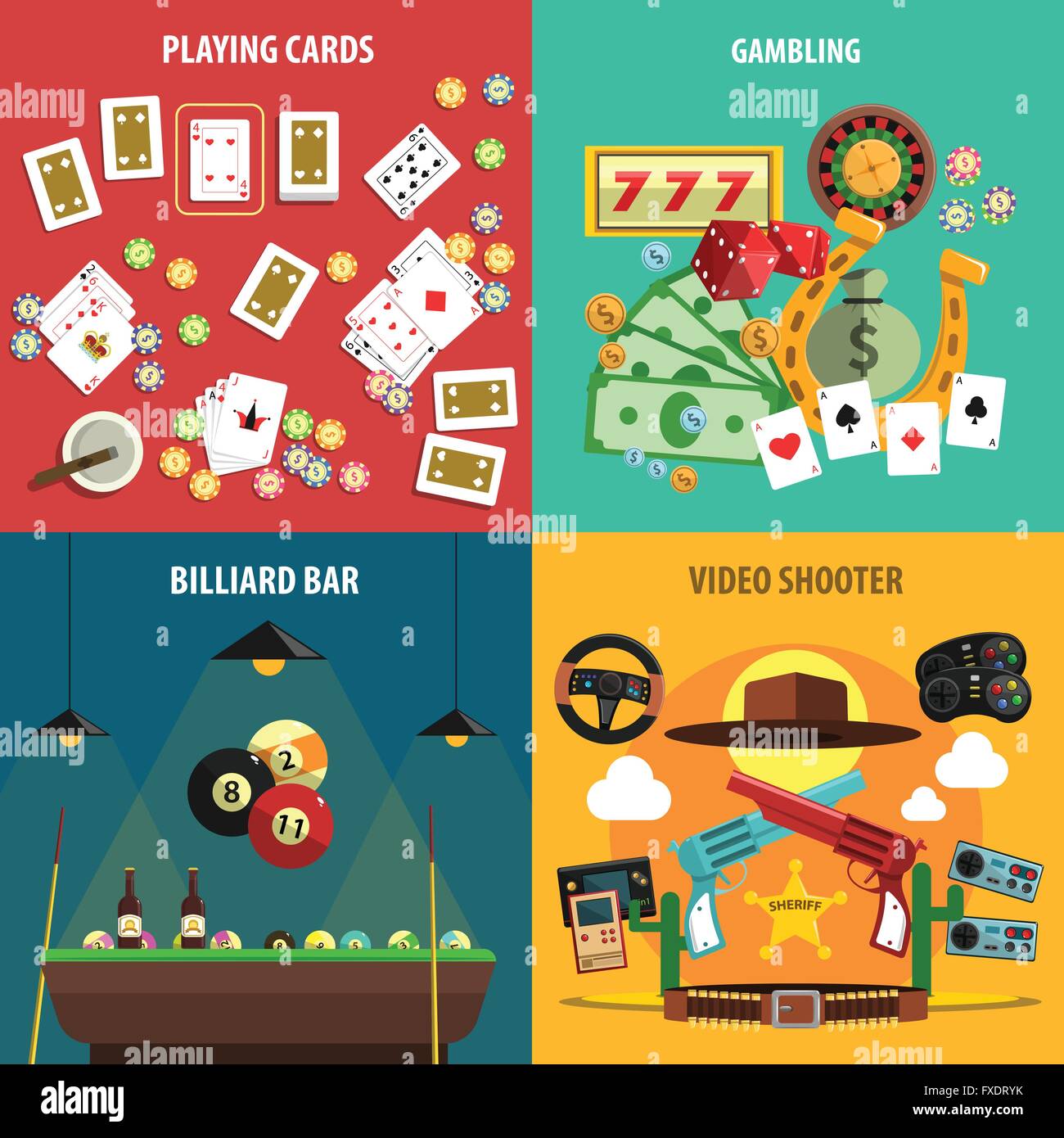 Playing Games Banners Set Stock Vector Image & Art - Alamy