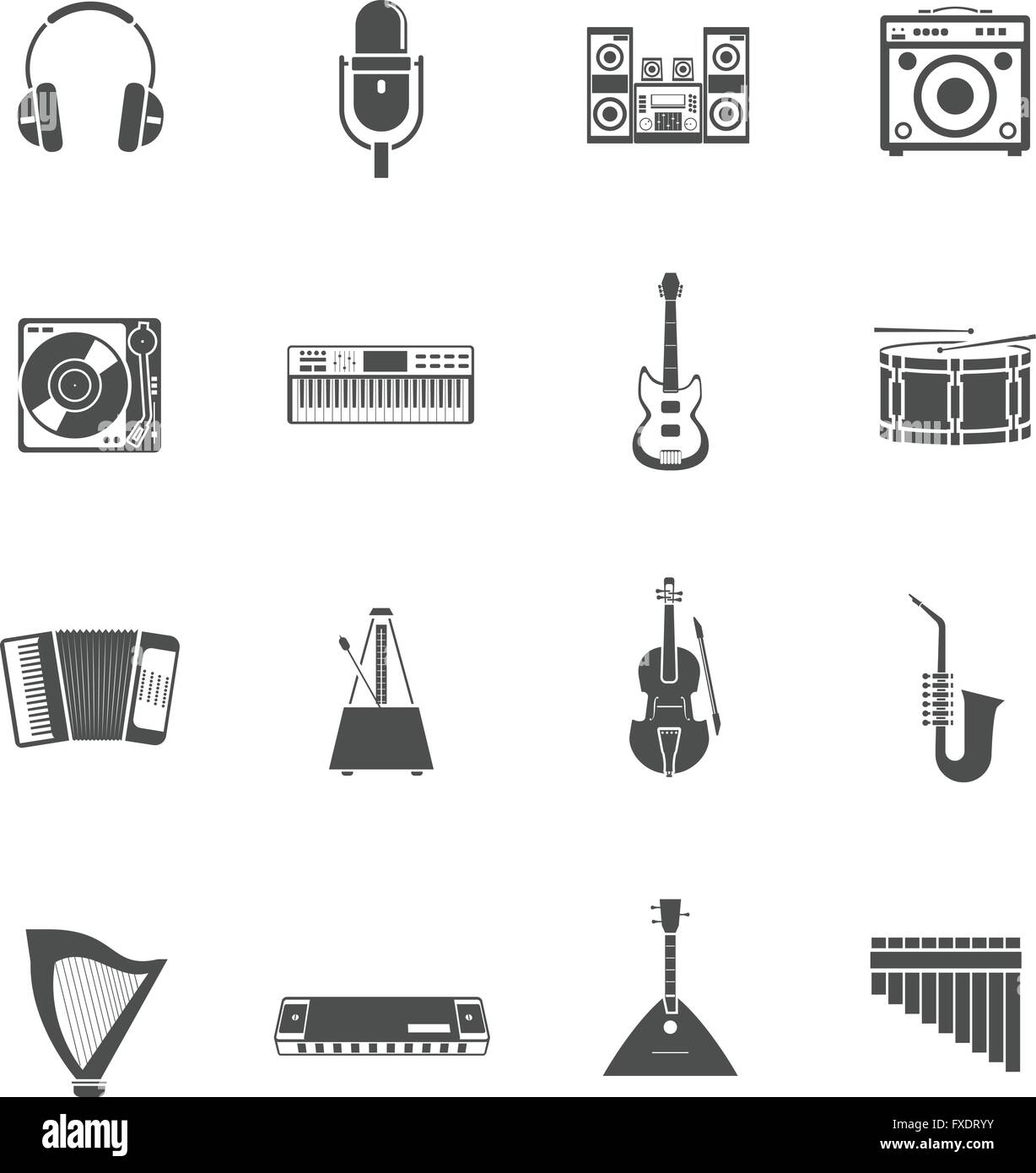 Musical Instruments Icons Set Stock Vector Image & Art - Alamy