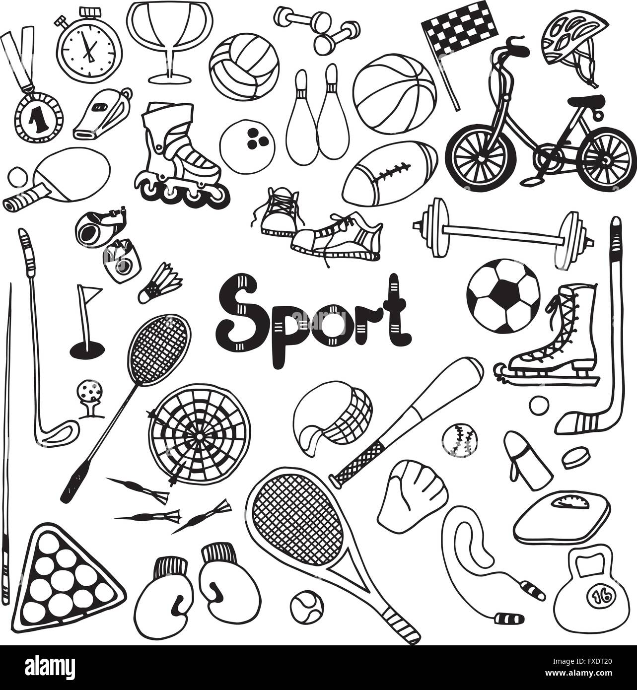 Doodle Sport Set Stock Vector Image & Art - Alamy