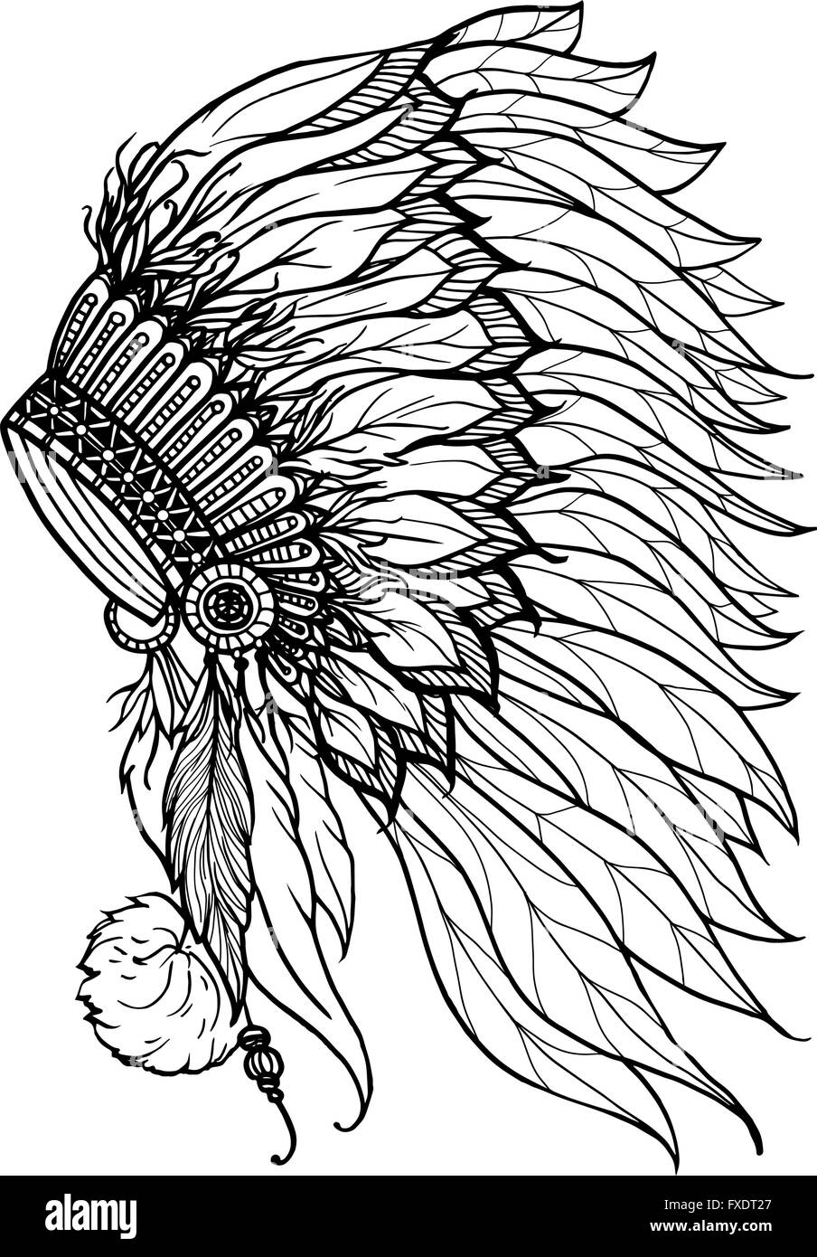 White line indian feather icon Stock Vector Images - Alamy