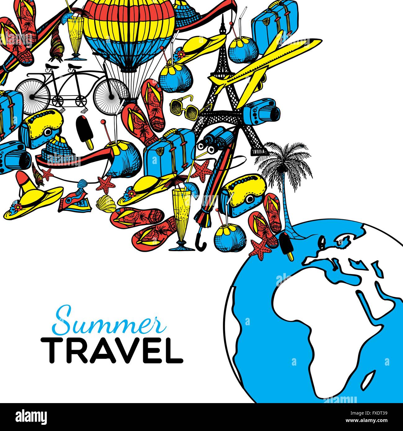 Travel Hand Drawn Illustration Stock Vector Image & Art - Alamy