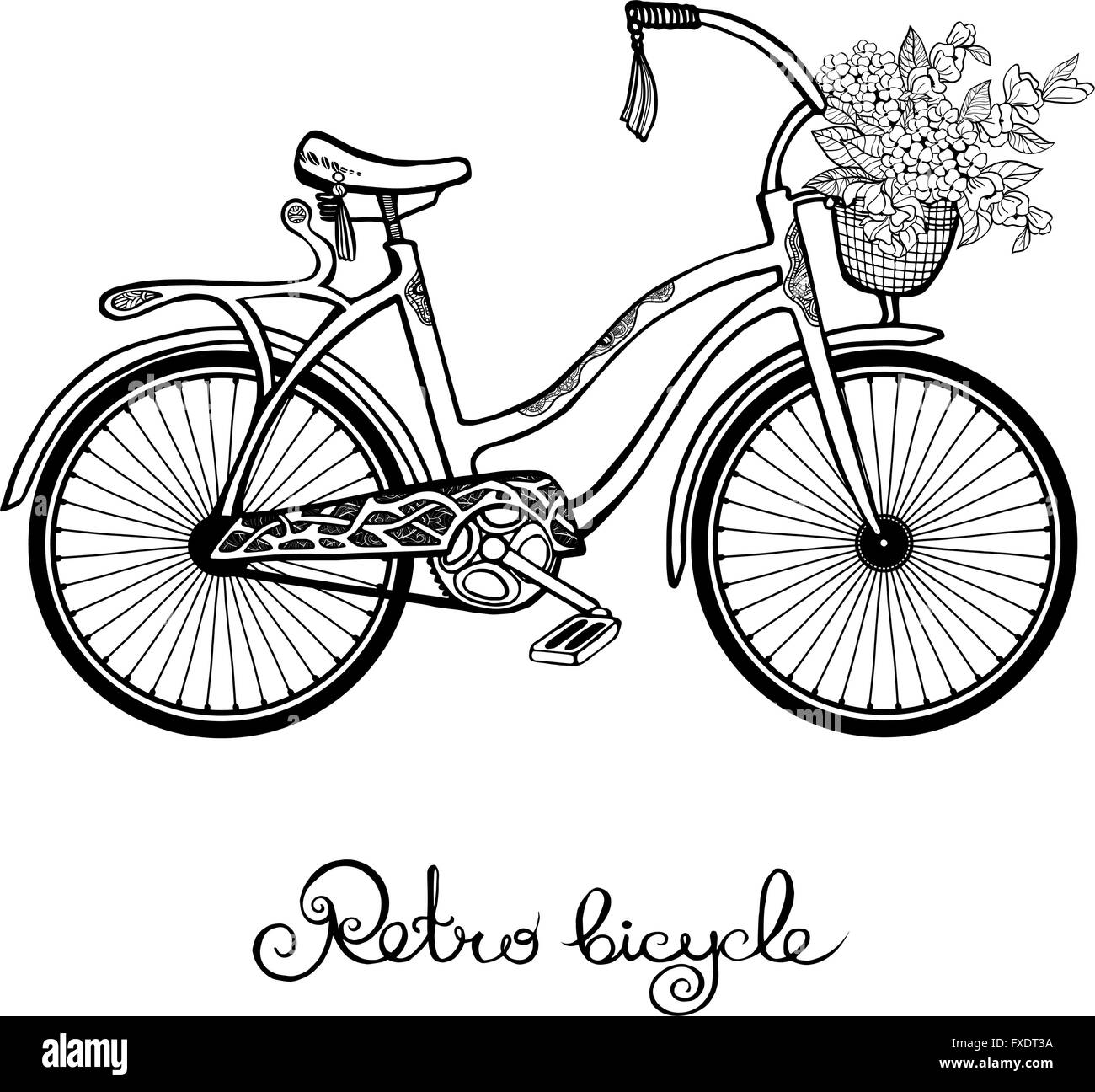 Old bicycle emblem Black and White Stock Photos & Images - Alamy