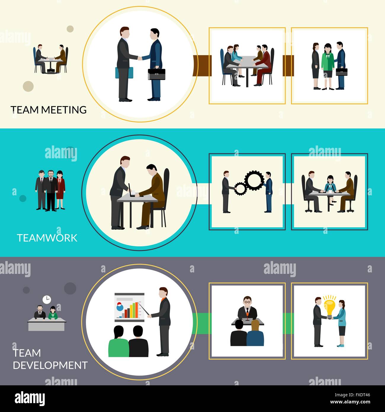 Teamwork Banner Set Stock Vector Image & Art - Alamy