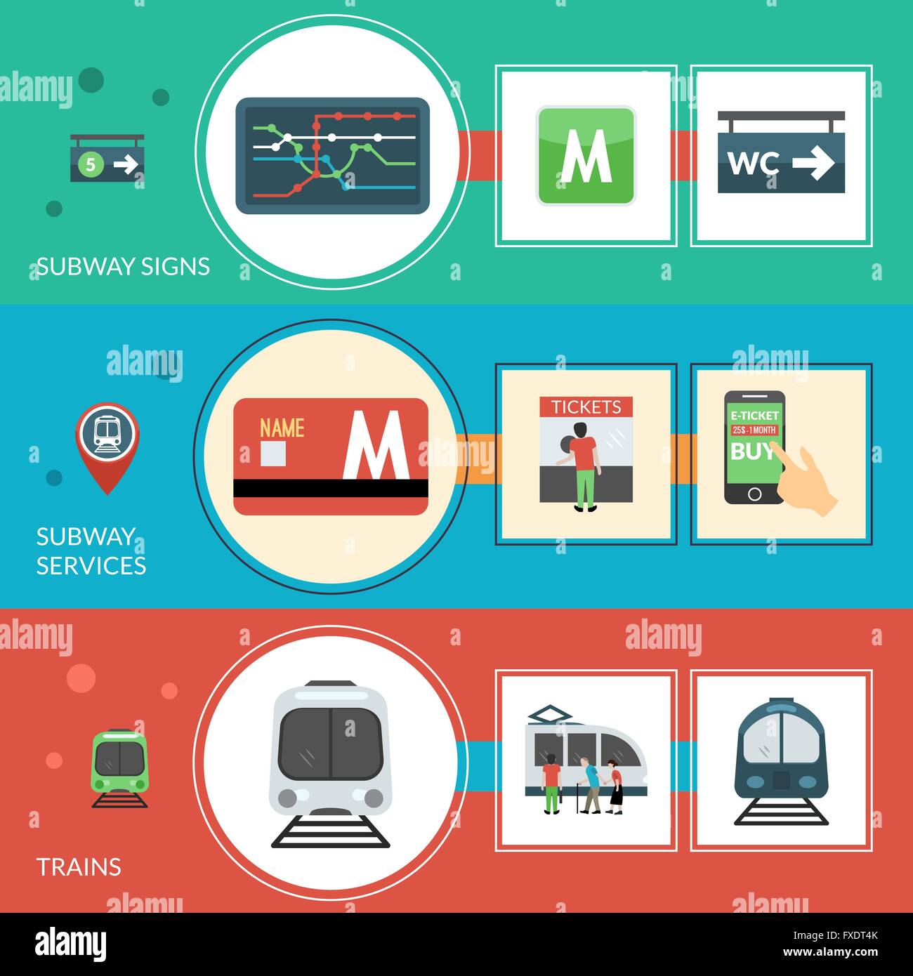 Subway Banner Set Stock Vector Image & Art - Alamy