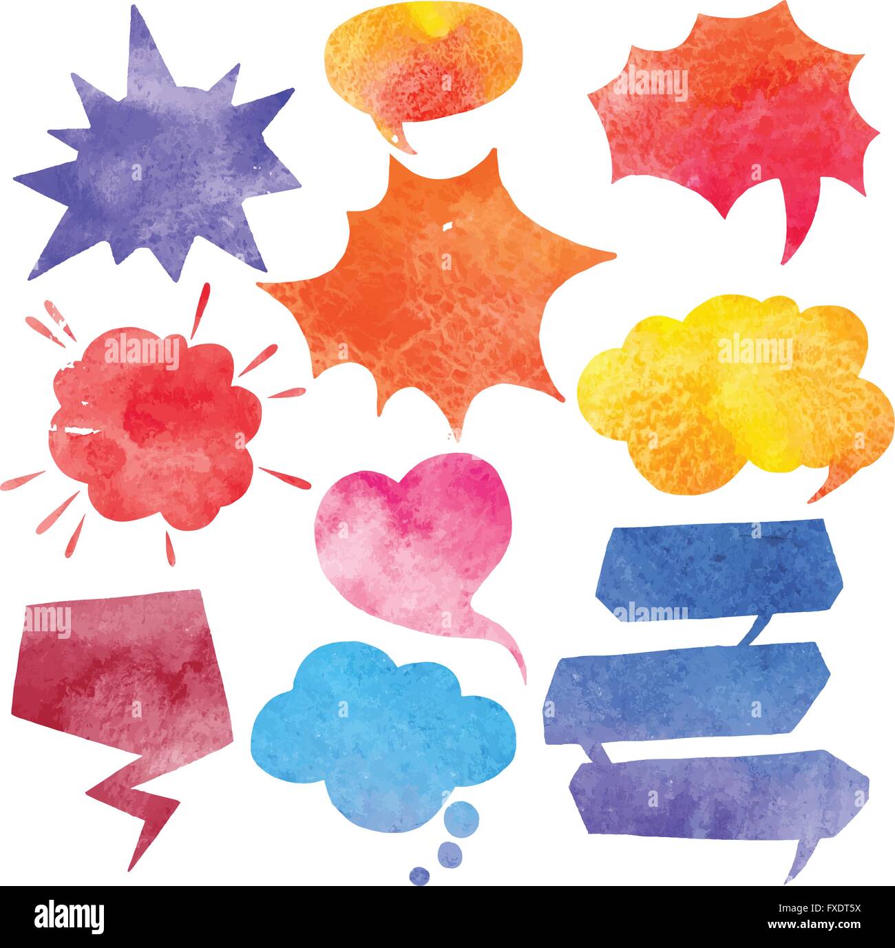 Watercolor Comics Bubble Set Stock Vector Image & Art - Alamy
