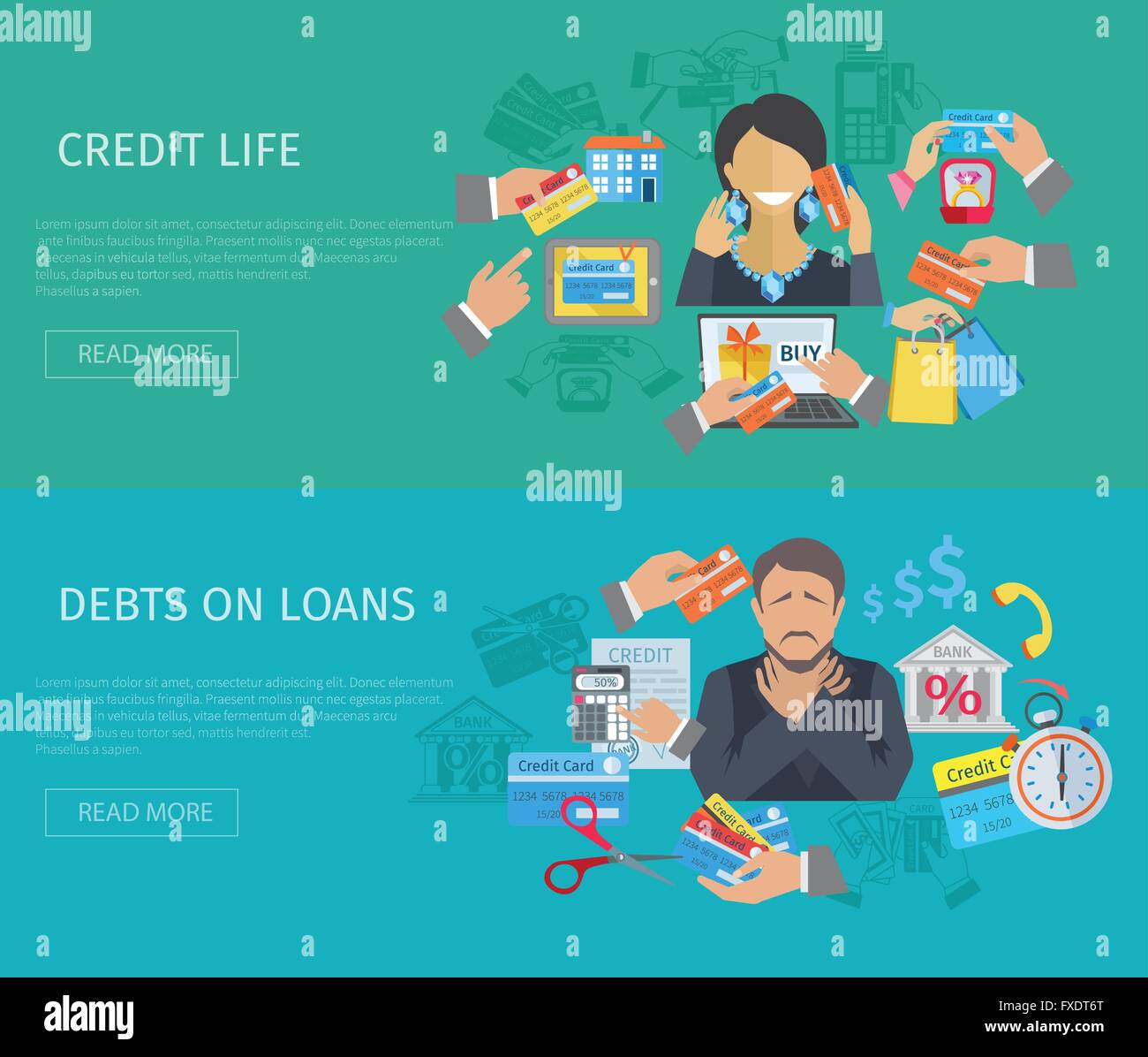 Credit Life Banner Stock Vector Image & Art - Alamy