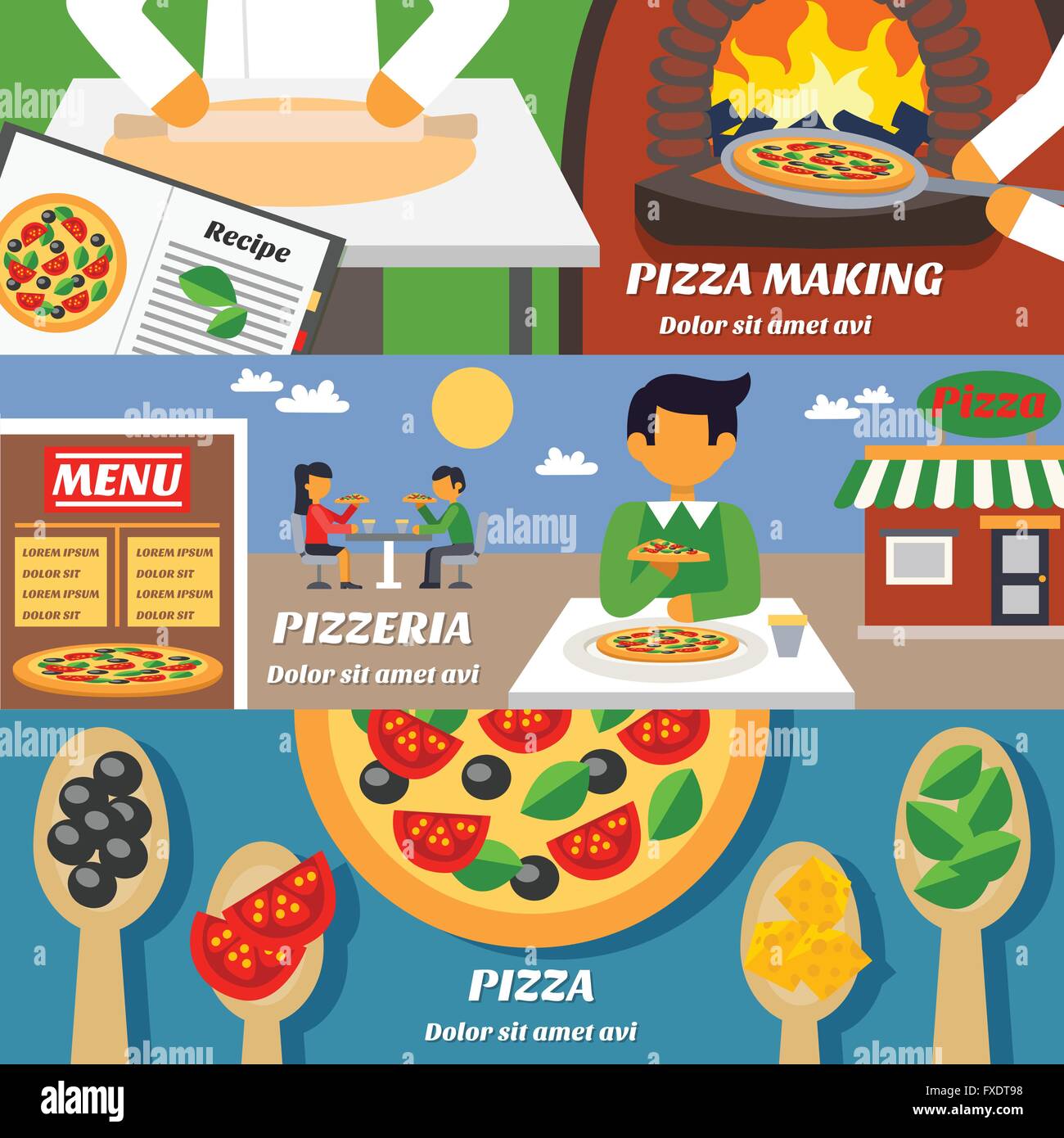 Making pizza in oven Stock Vector Images - Alamy