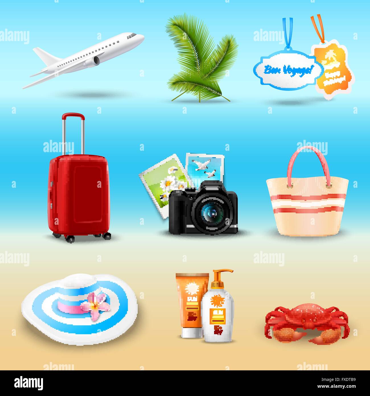 Vacation Realistic Icons Stock Vector Image & Art - Alamy