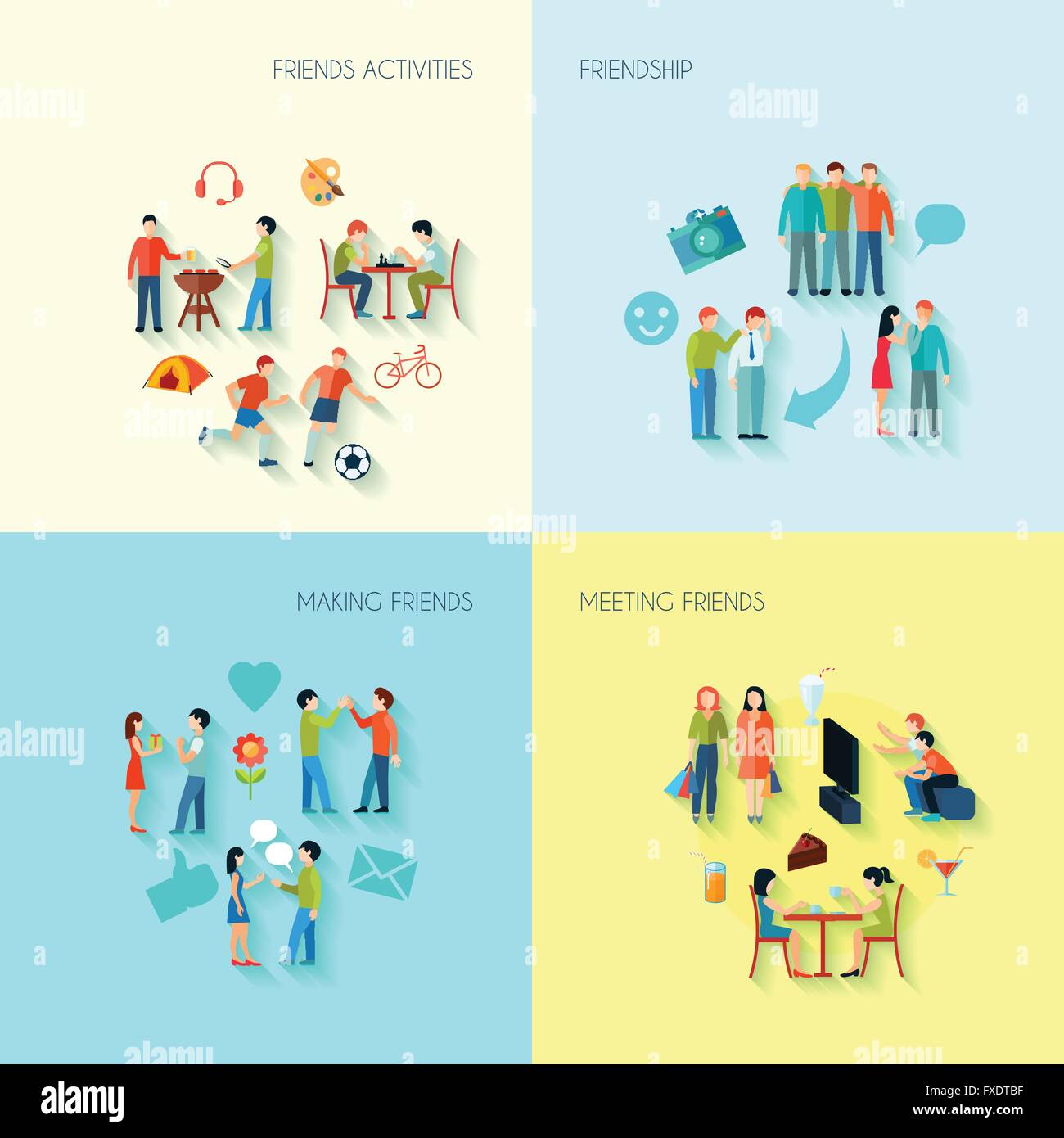 Friendship Icons Set Stock Vector Image & Art - Alamy