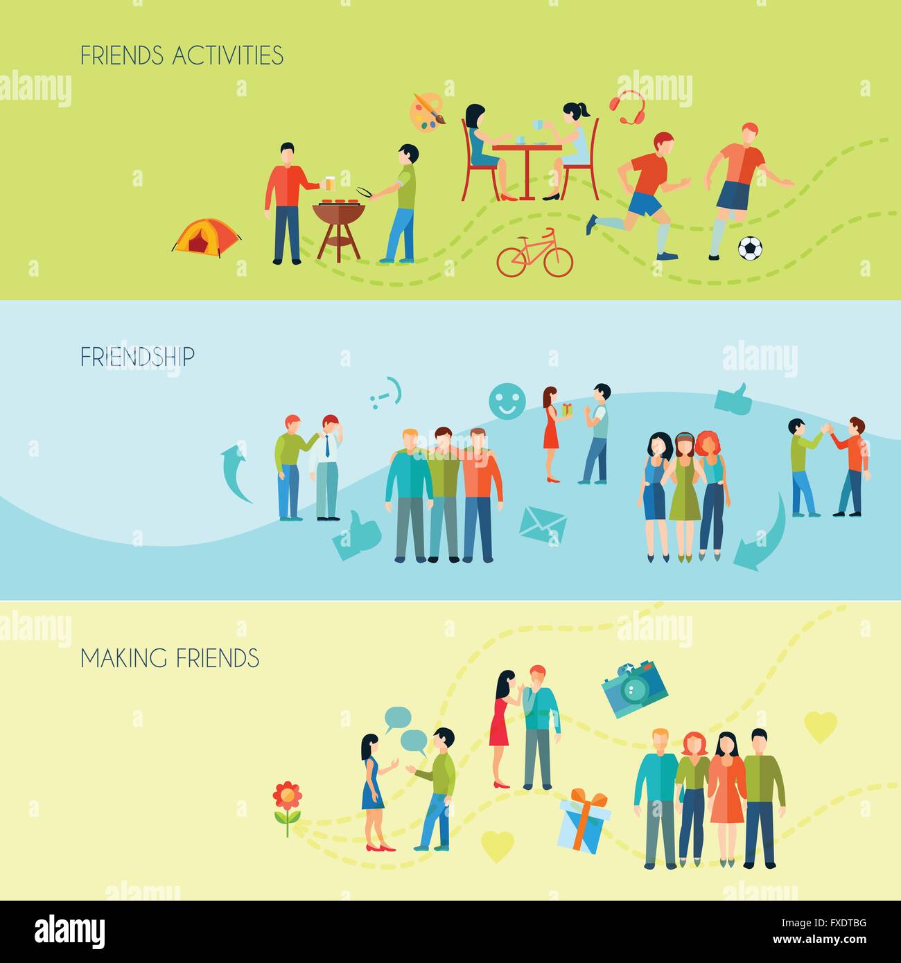 Friendship Banners Set Stock Vector Image & Art - Alamy