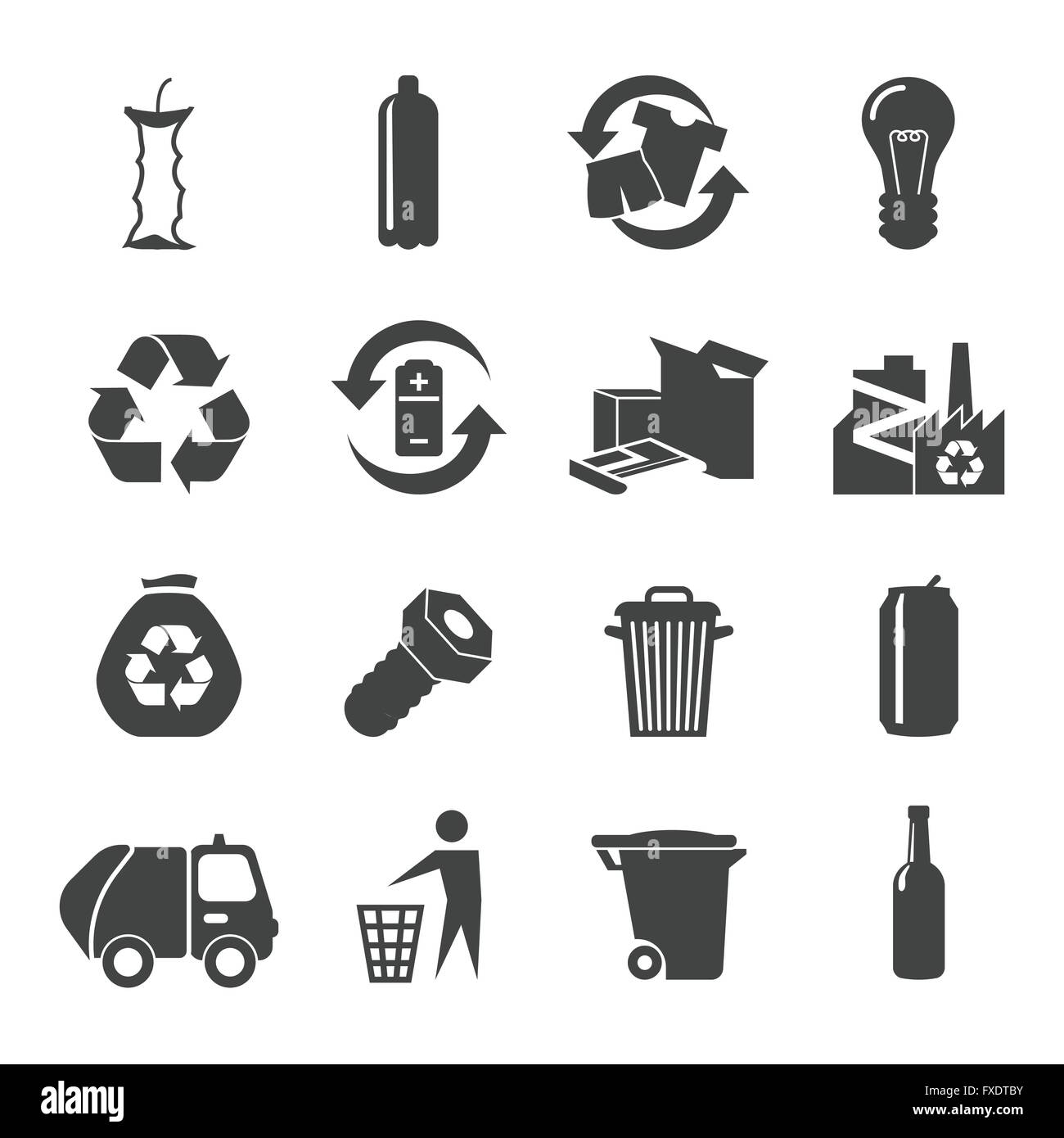 Recyclable Materials Icons Set Stock Vector Image & Art - Alamy