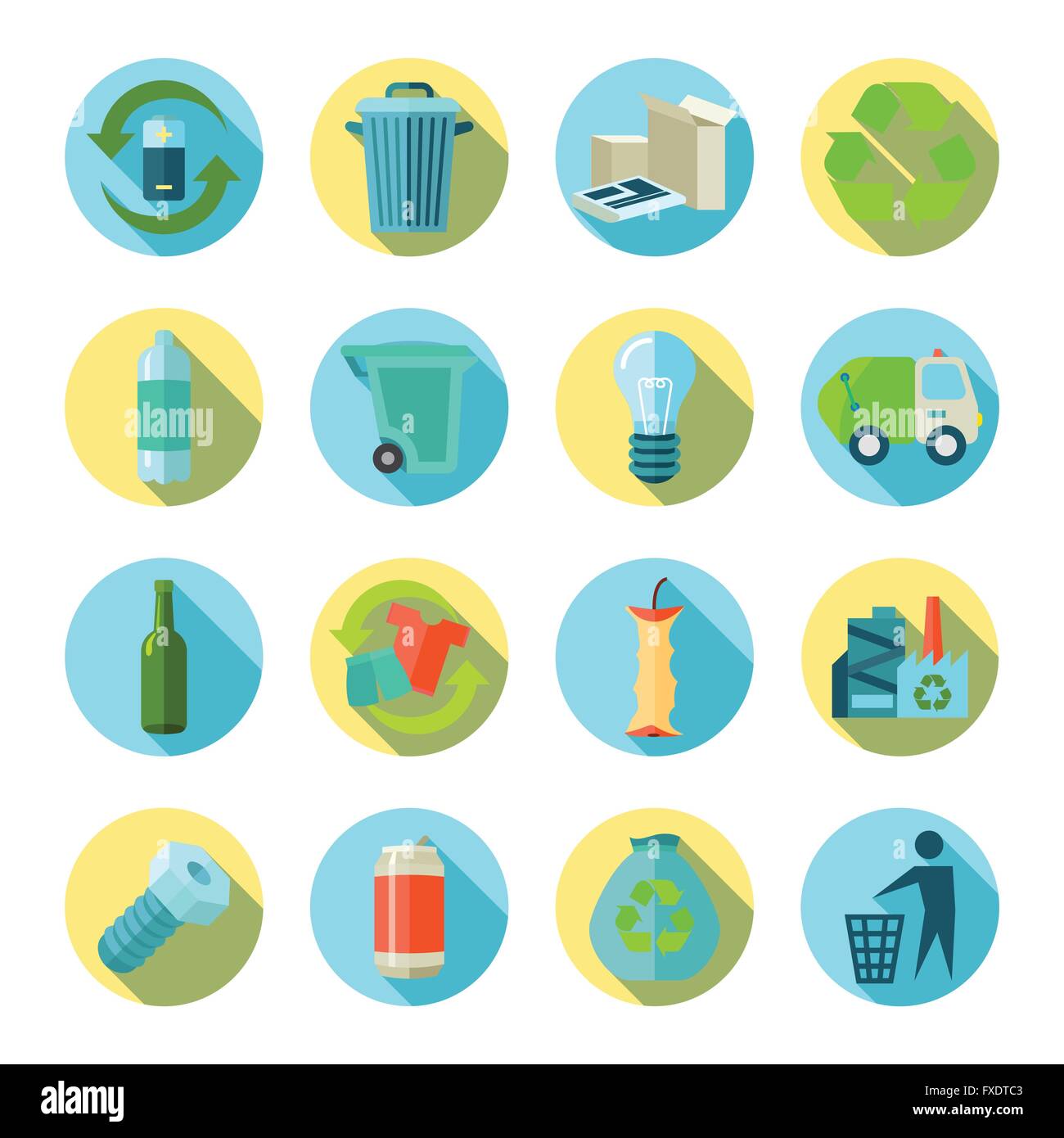 Waste Sorting Round Icons Set Stock Vector Image & Art - Alamy